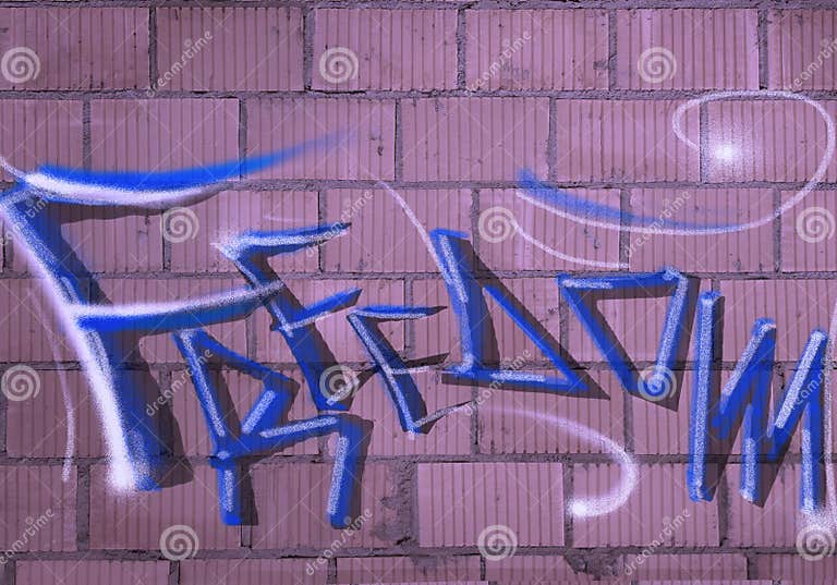 Freedom grafiti editorial stock image. Image of blockade - 12506039
