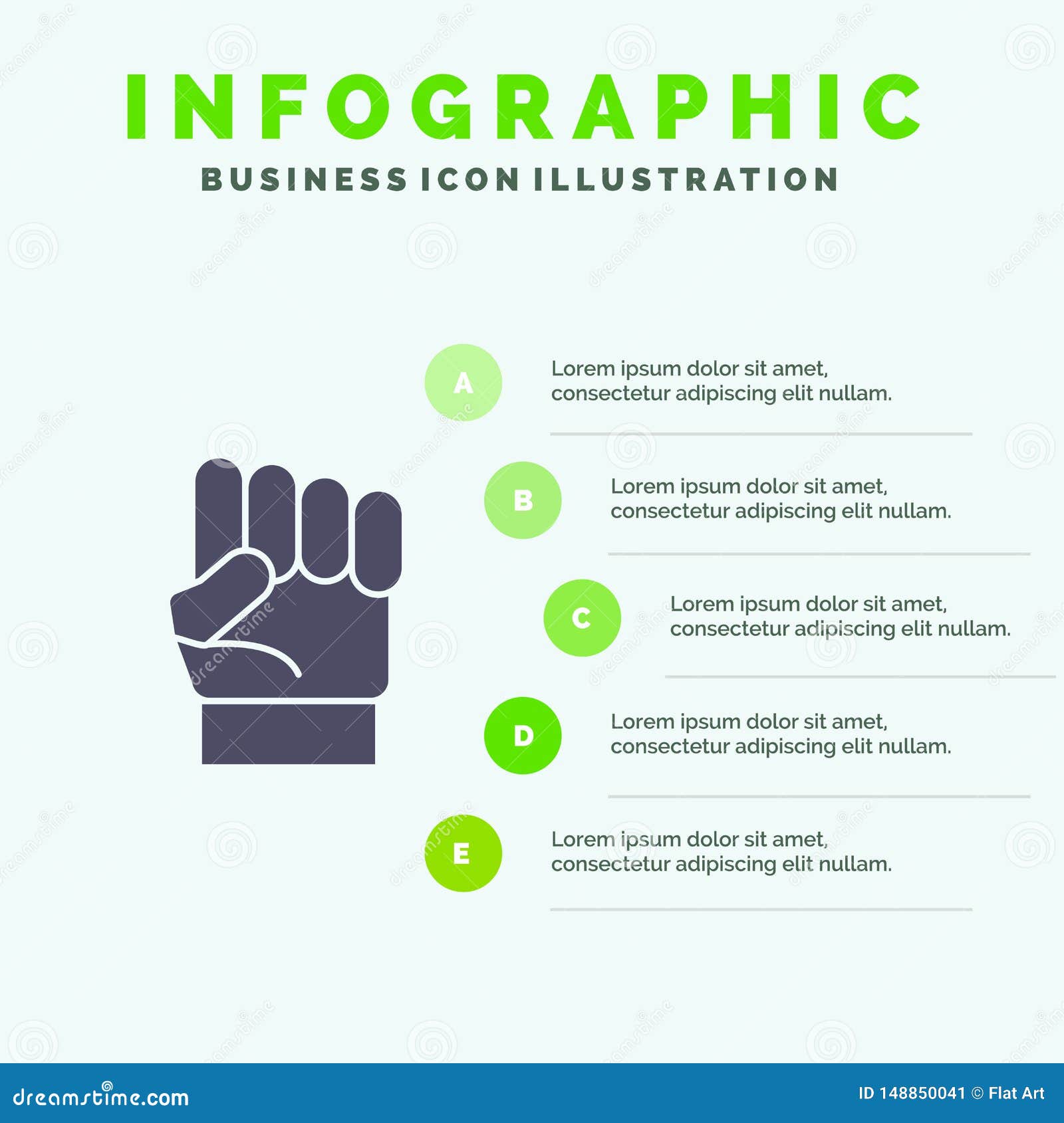 Freedom, Hand, Human, Power, Strength Solid Icon Infographics 5 Steps ...