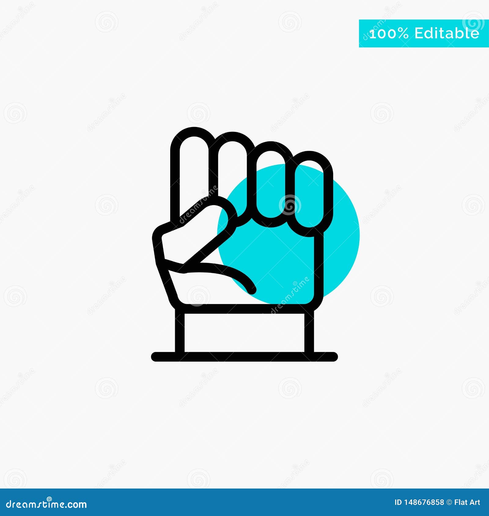 Freedom, Hand, Human, Power, Strength Turquoise Highlight Circle Point ...