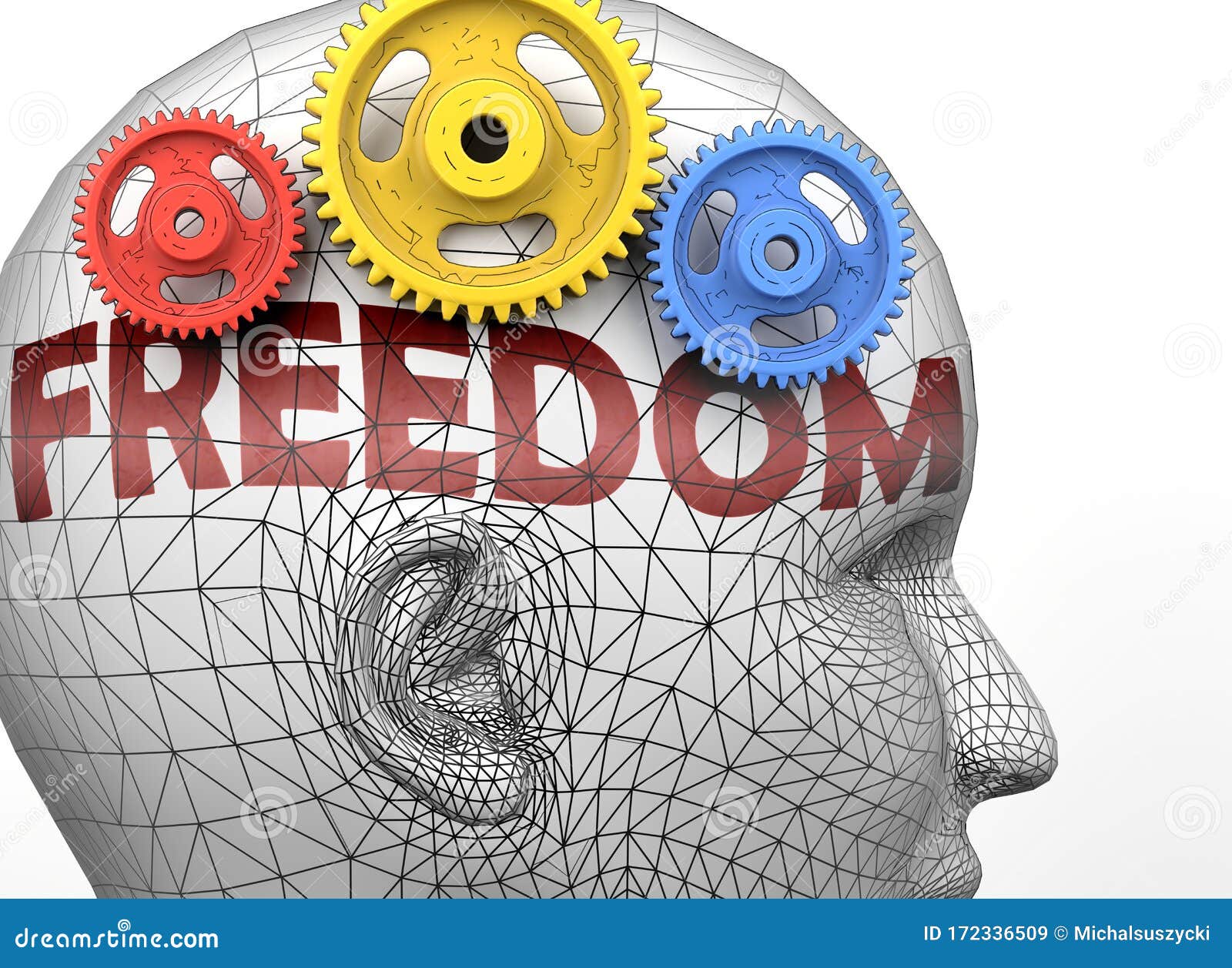 Freedom and Human Mind - Pictured As Word Freedom Inside a Head To ...