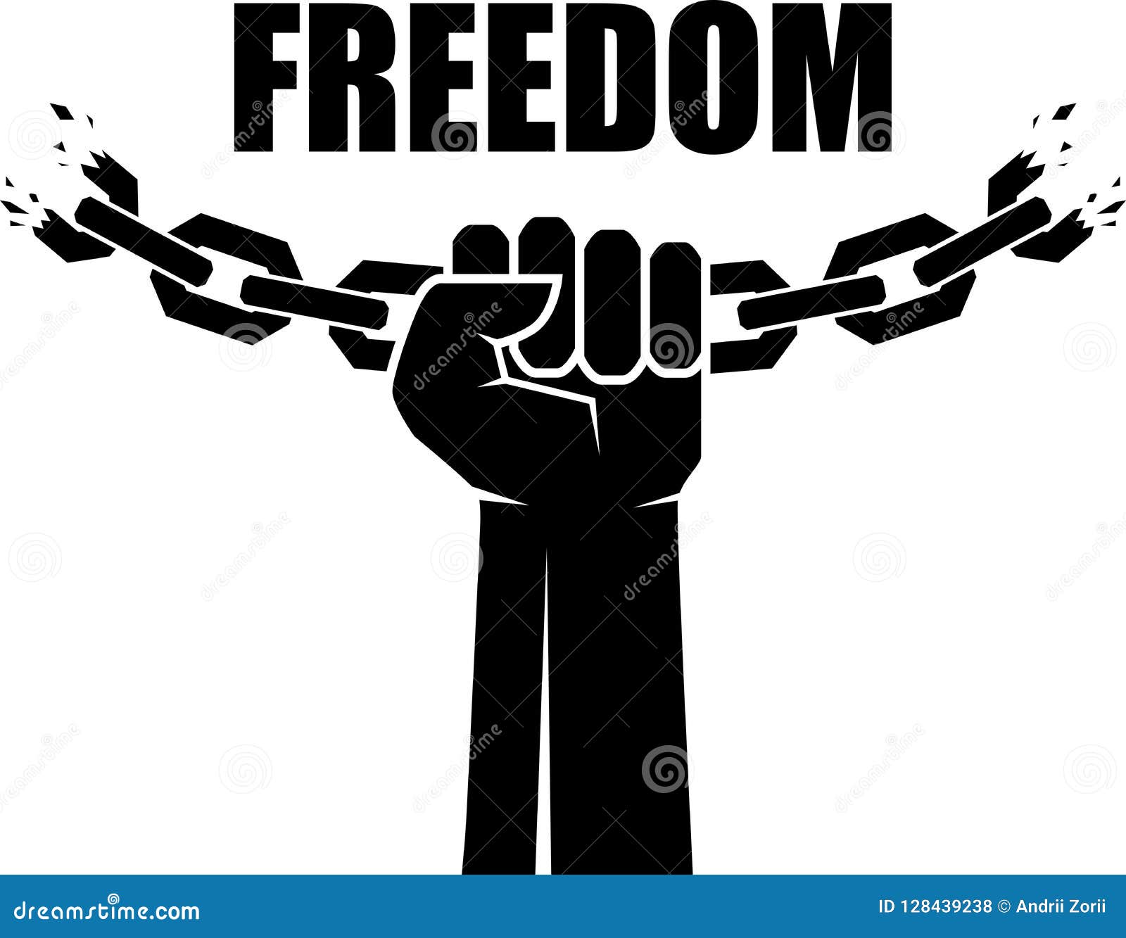 Freedom Icon. Human Hands and Broken Chain .Freedom Concept Stock ...