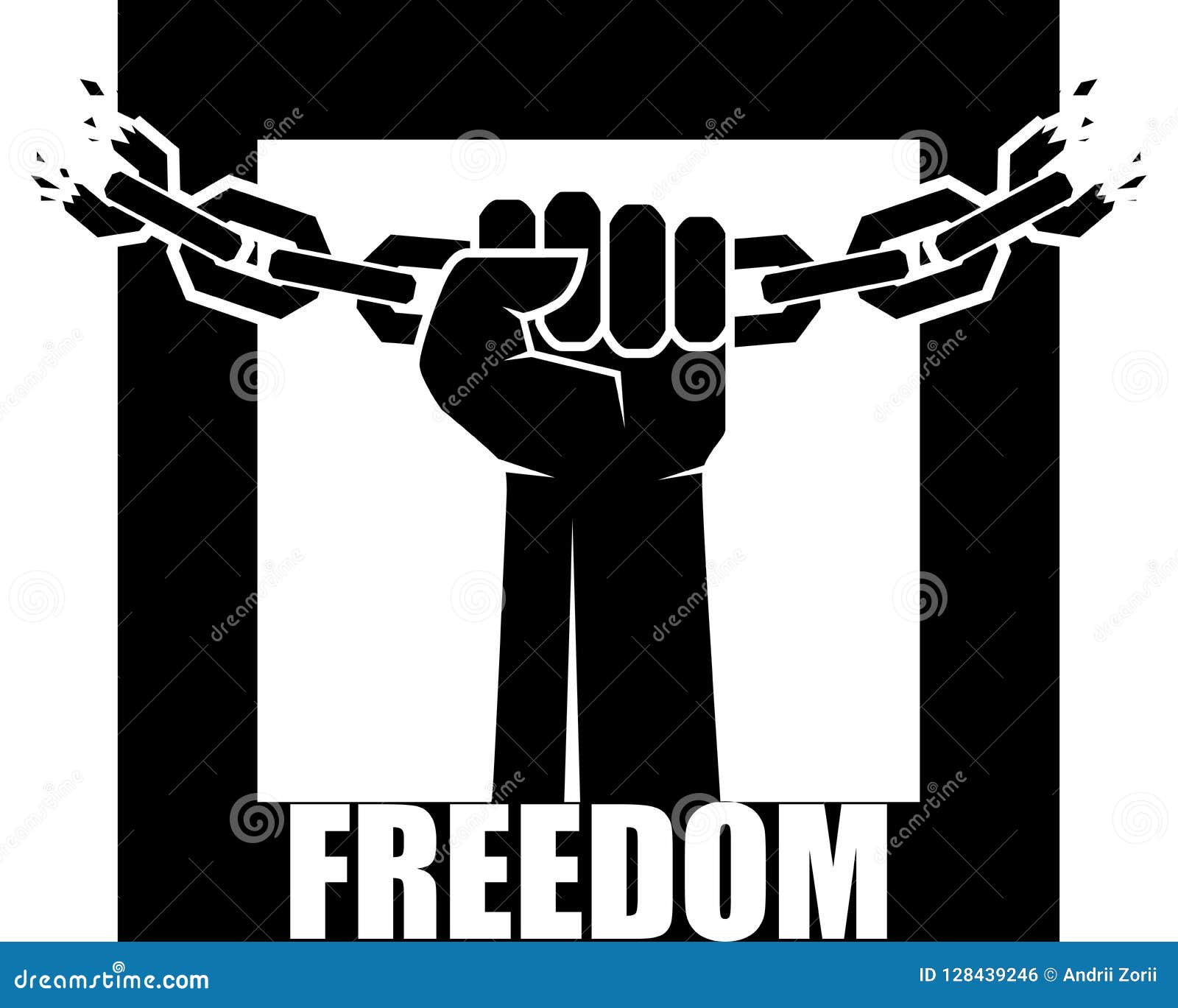 Freedom Icon. Human Hands and Broken Chain .Freedom Concept Stock ...