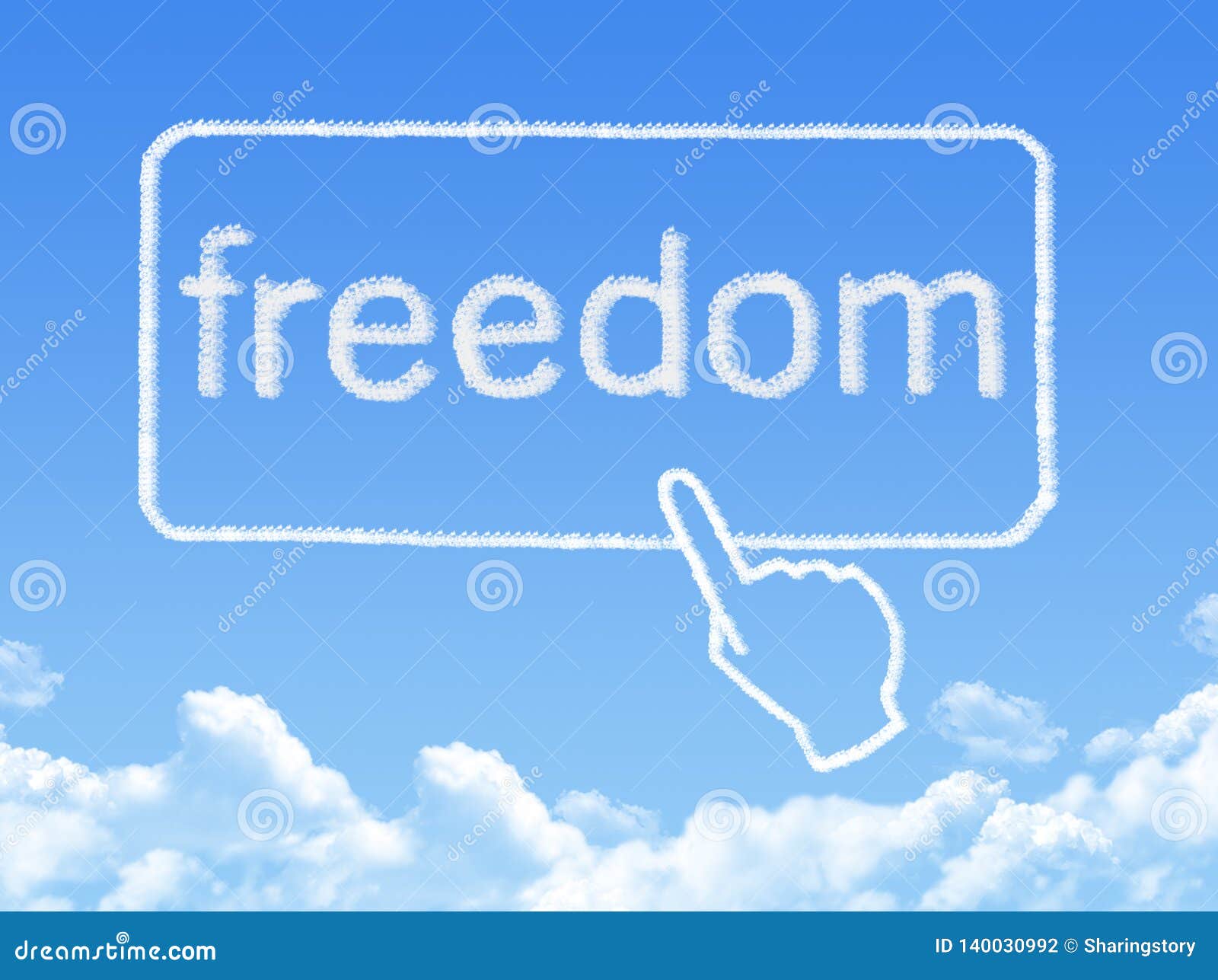 Freedom Message Cloud Shape Stock Illustration - Illustration of enjoy ...