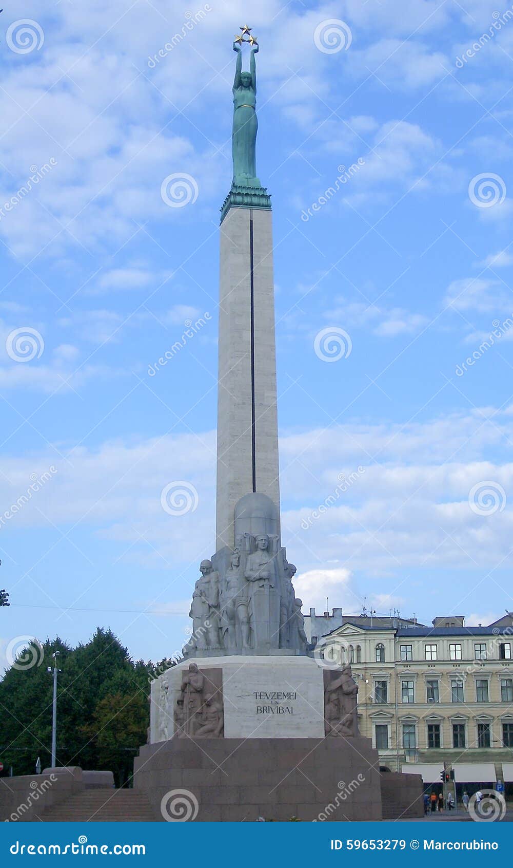 The Freedom Monument Memorial in Riga Editorial Stock Image - Image of ...