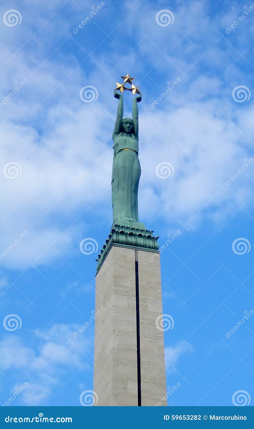 The Freedom Monument Memorial in Riga Stock Photo - Image of monument ...