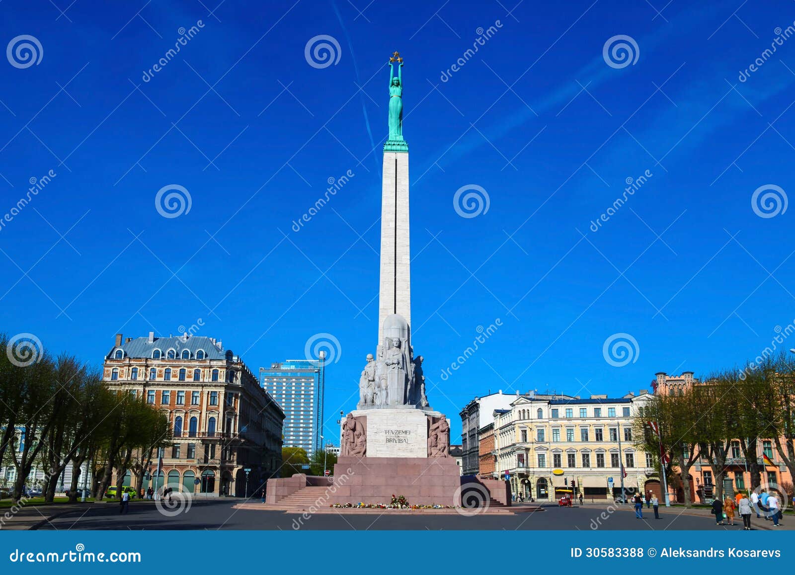 Freedom monument in Riga stock photo. Image of gold, milda - 30583388