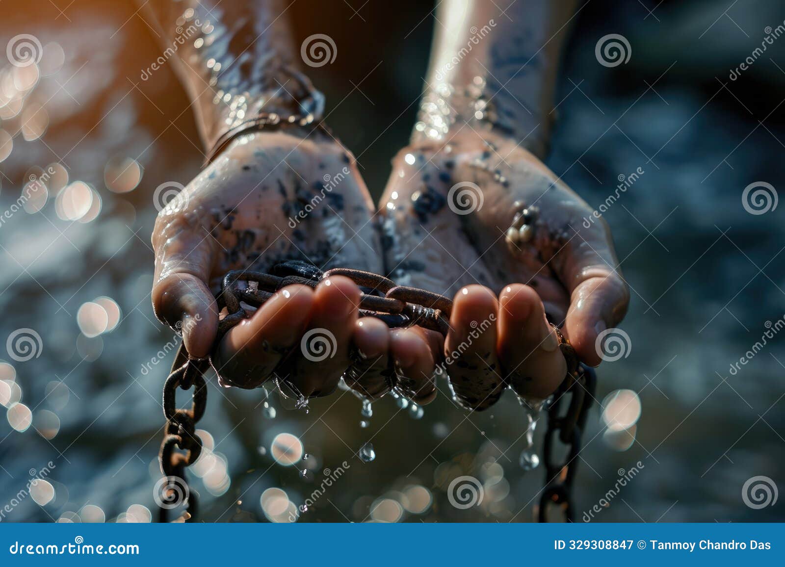 Freedom Person Broken Chains, AI Generated Stock Illustration ...