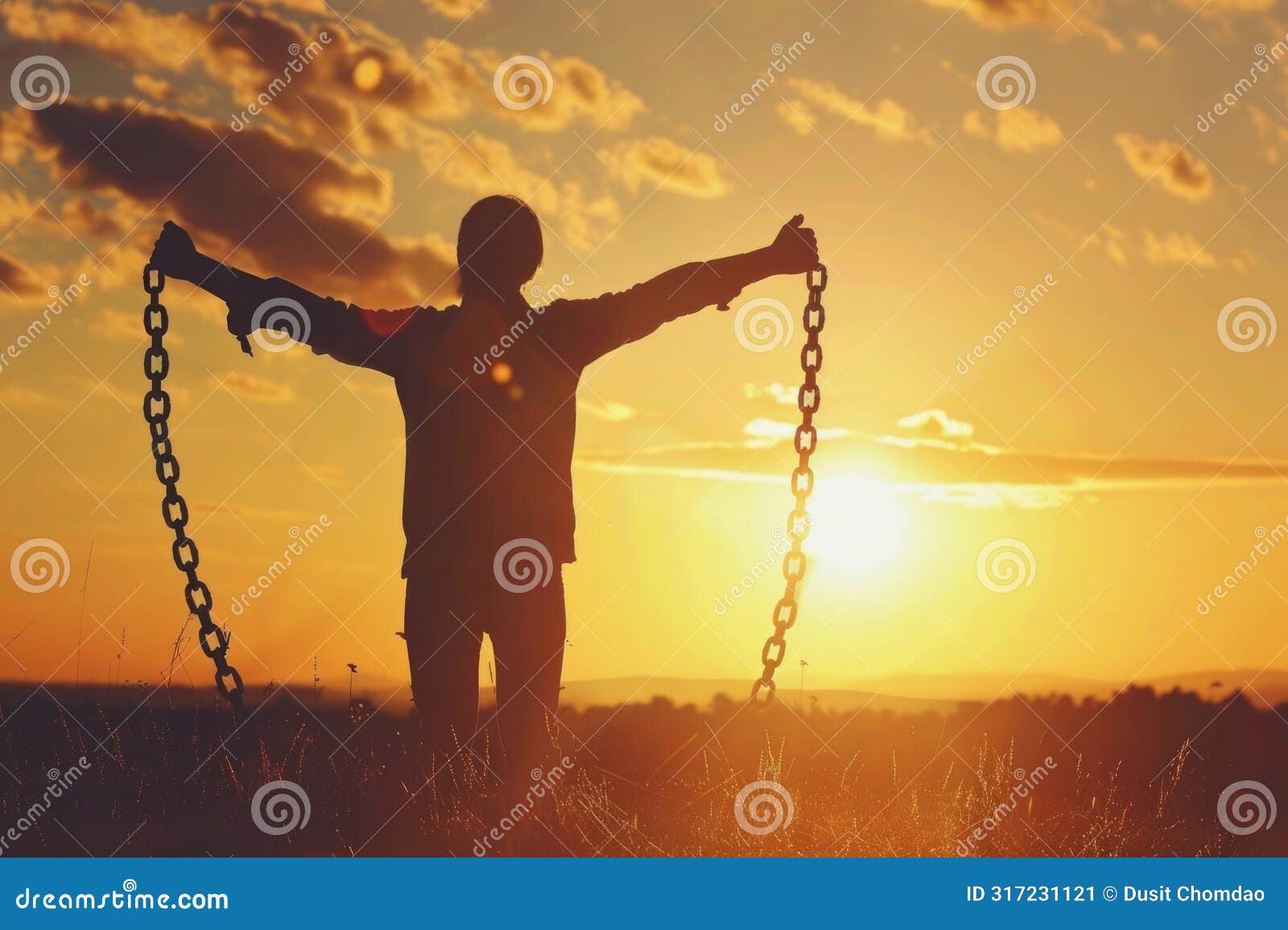 A Freedom Person Broken Chains Stock Image - Image of lifestyle, male ...