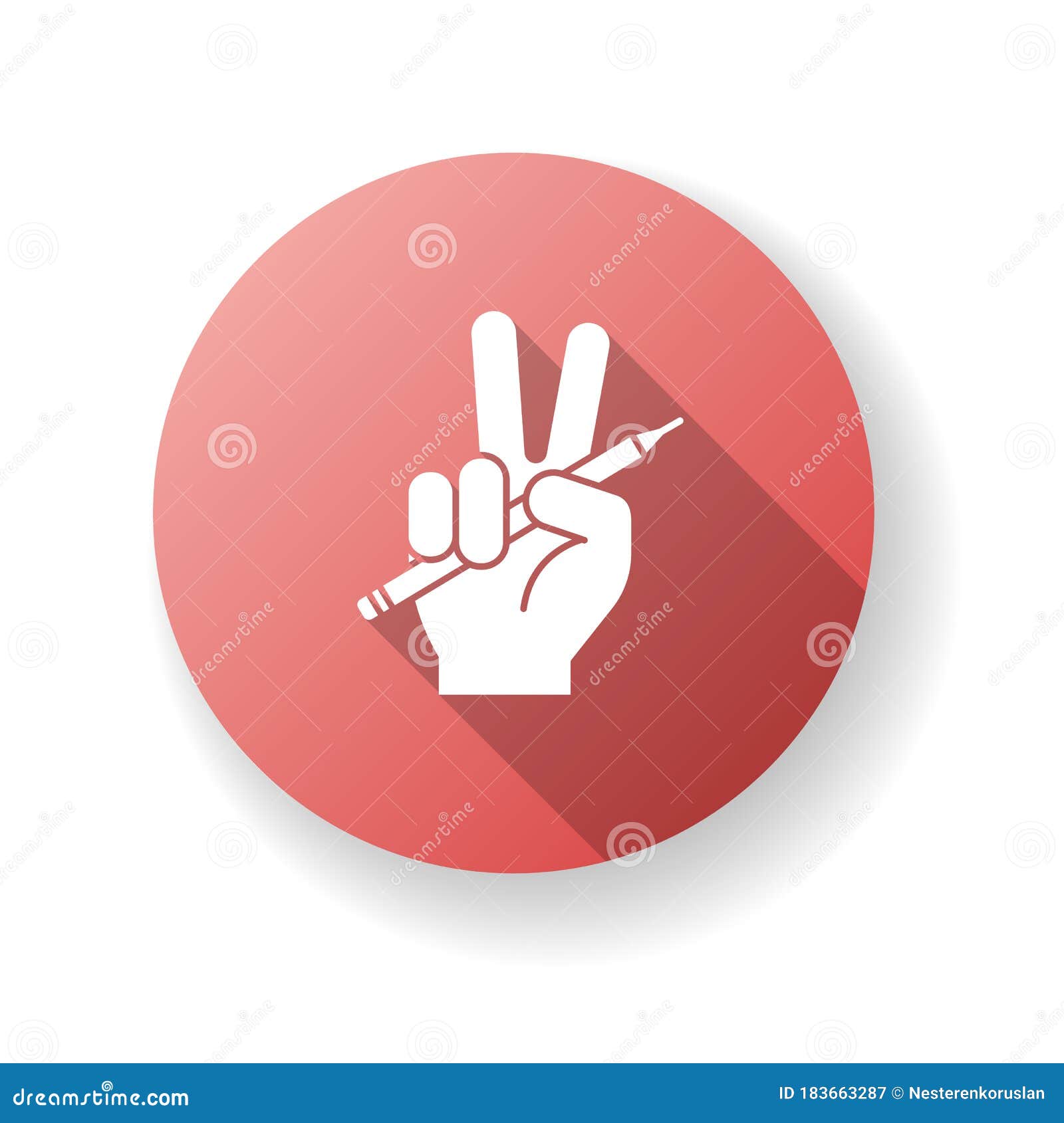 Freedom Of Press Red Flat Design Long Shadow Glyph Icon Stock Vector