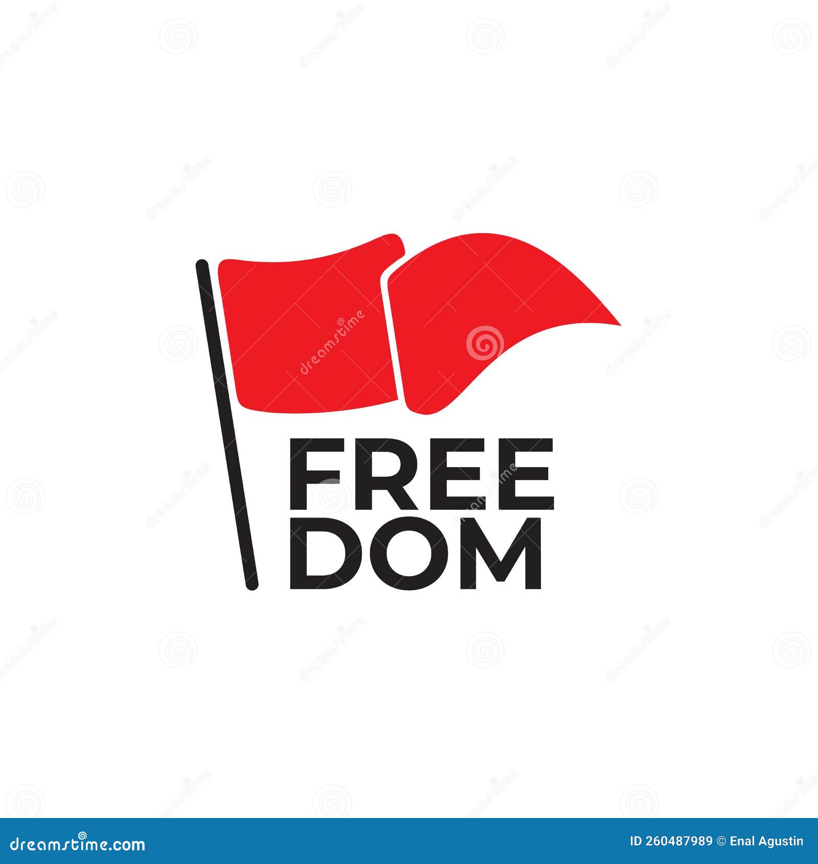 Freedom Red Flag Logo Design Stock Vector - Illustration of military ...