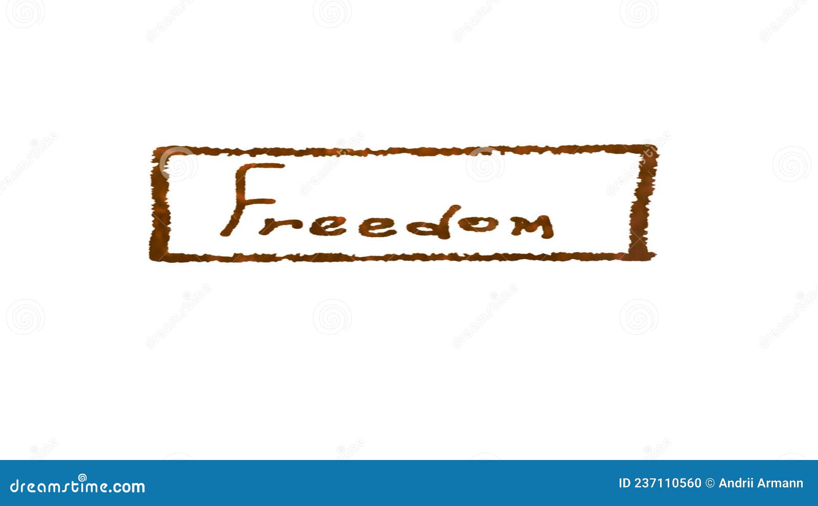 Freedom Rubber Stamp Isolated on White Background, Plate with the Word ...