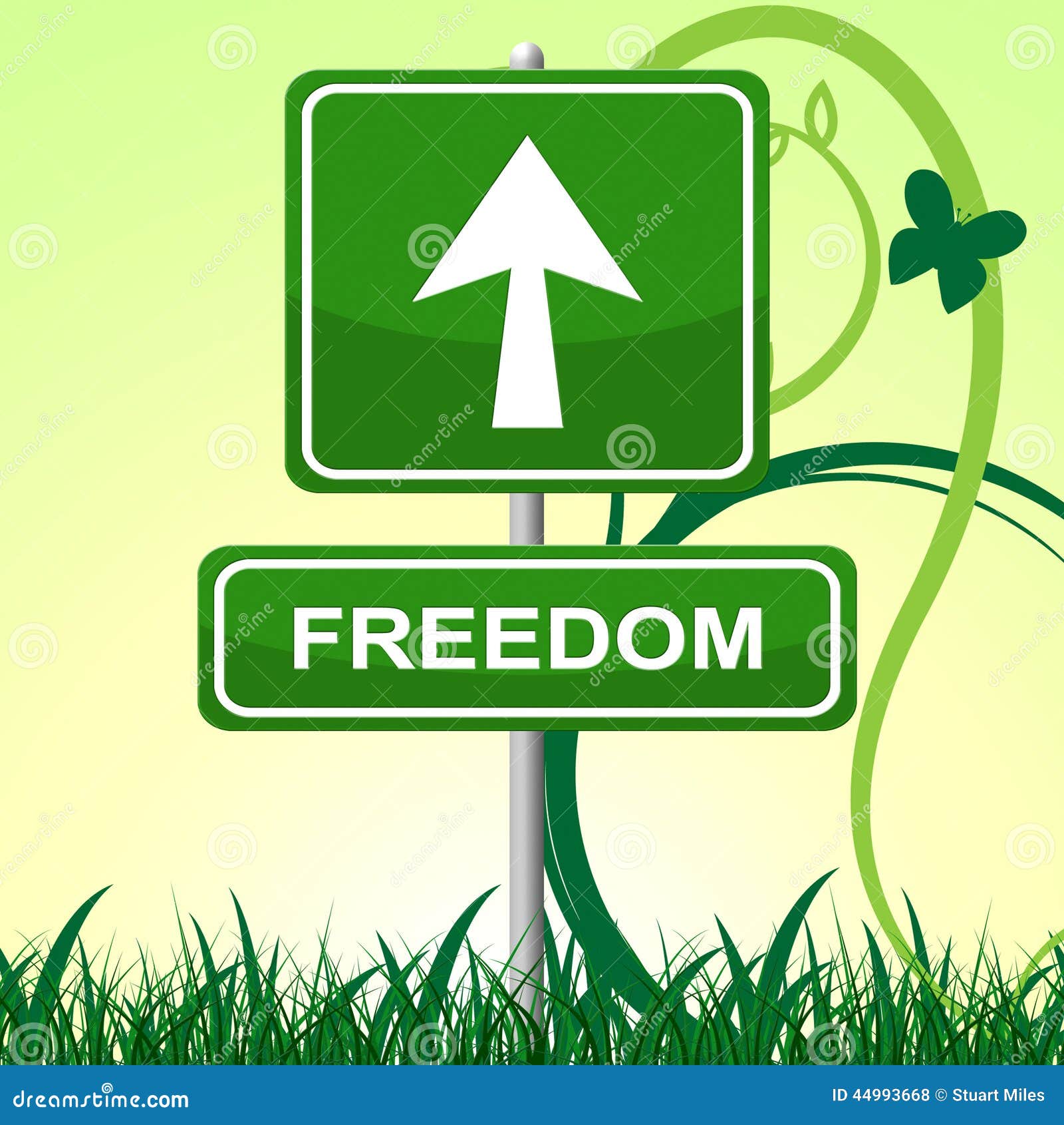 Freedom Sign Means Break Out and Display Stock Illustration ...