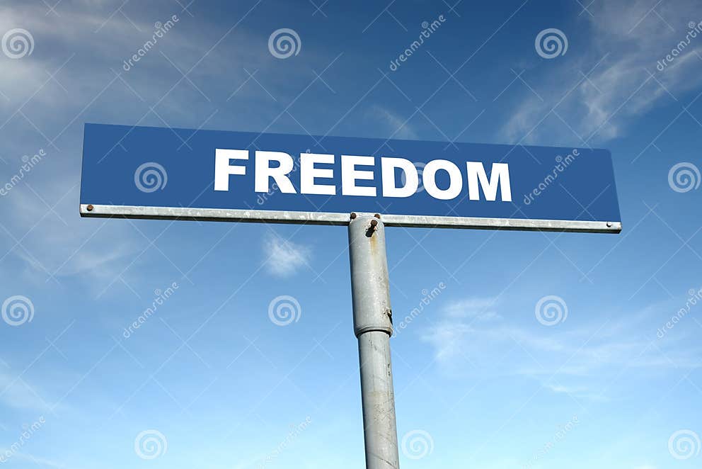 Freedom signpost stock image. Image of liberty, politics - 4108971