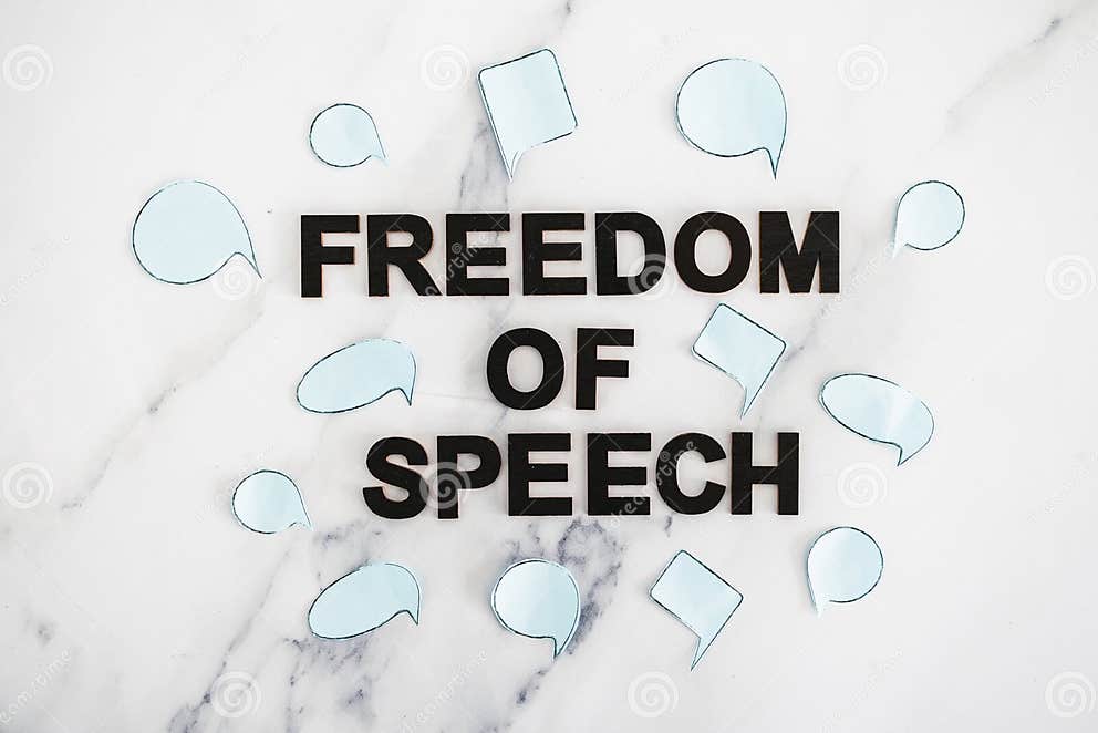 Freedom of Speech Text Surrounded by Group of Different Comic Bubbles ...