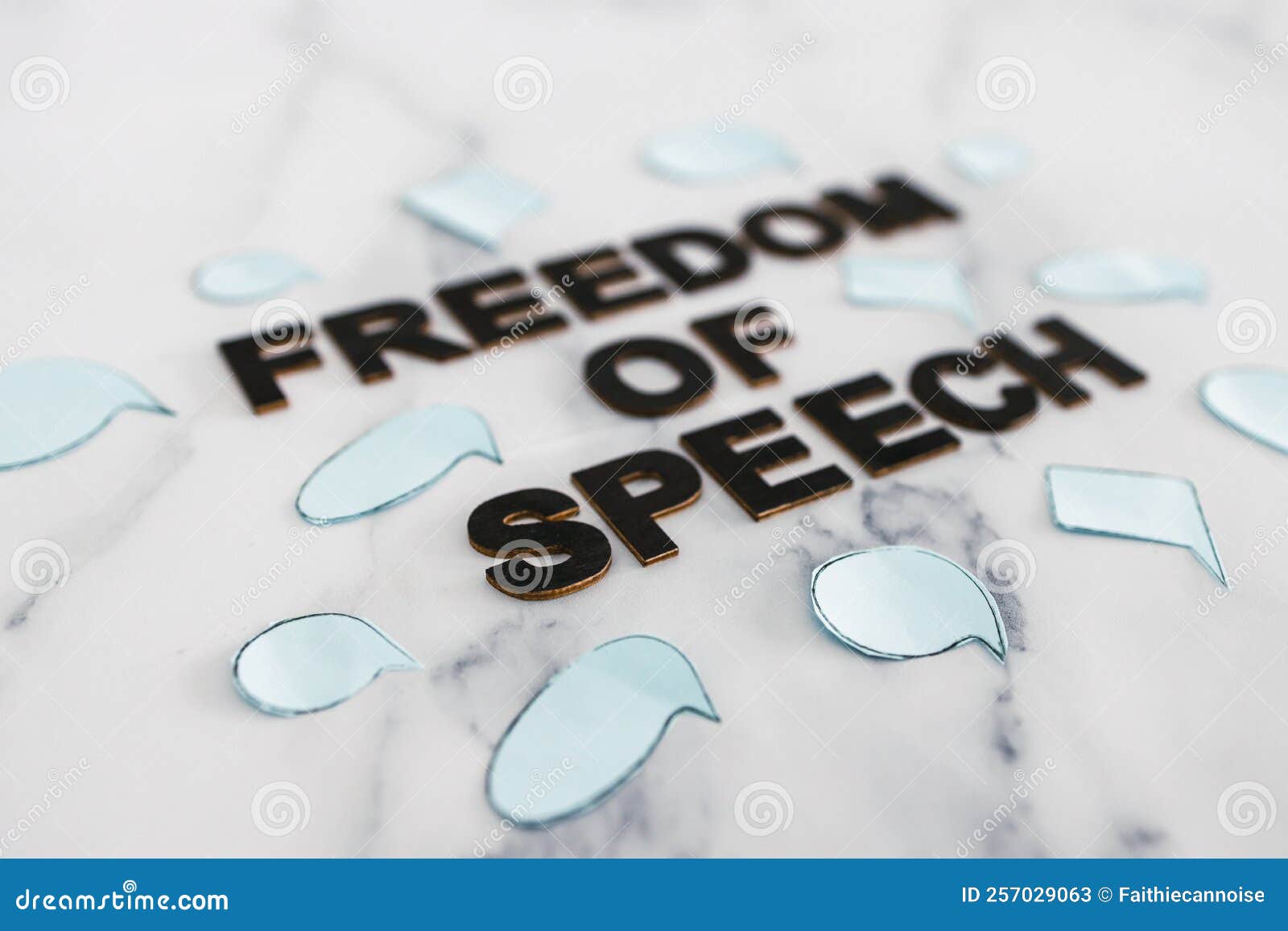 Freedom of Speech Text Surrounded by Group of Different Comic Bubbles ...