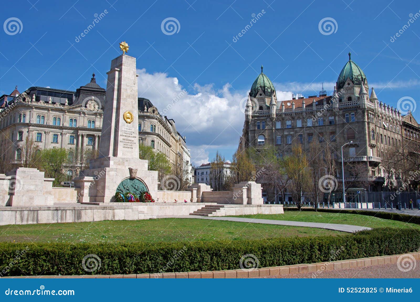 Freedom Square Monument, Budapest, Hungary Stock Image - Image of ...