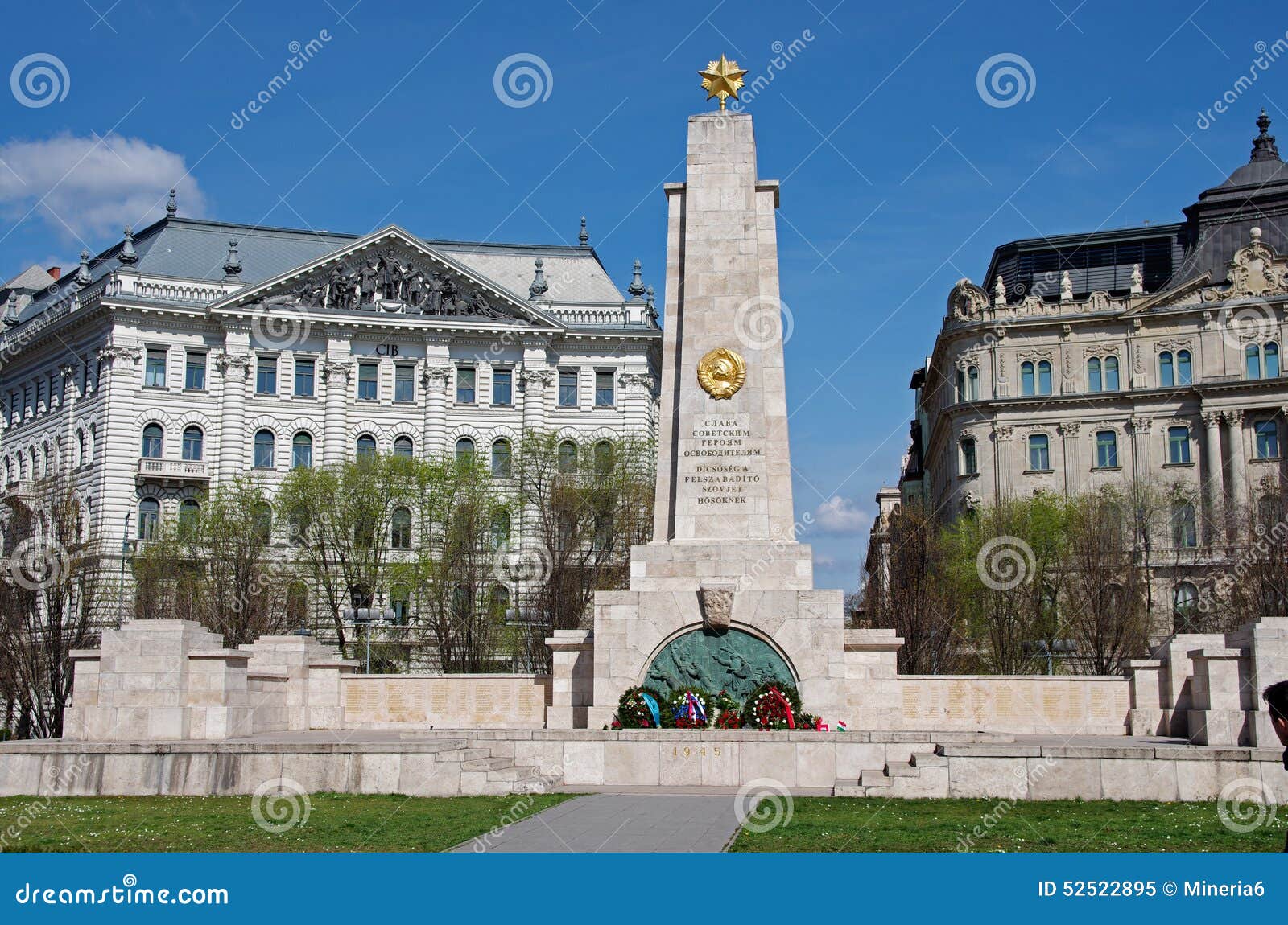 Freedom Square Monument, Budapest, Hungary Stock Image - Image of ...