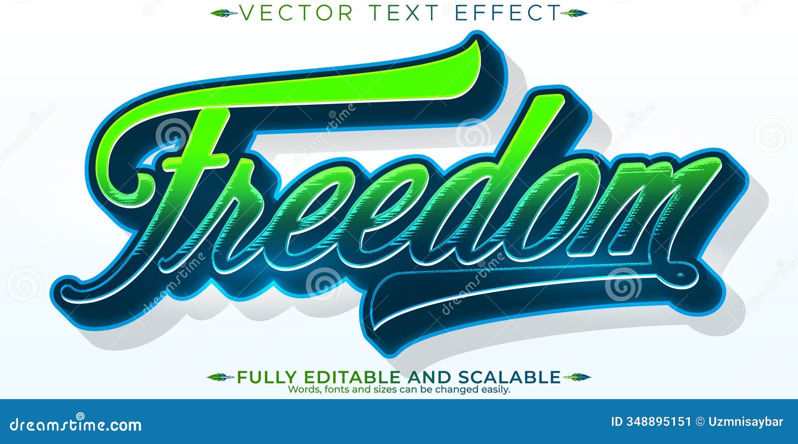 Freedom Stylish Text Effect, Editable Modern Lettering Typography Font ...