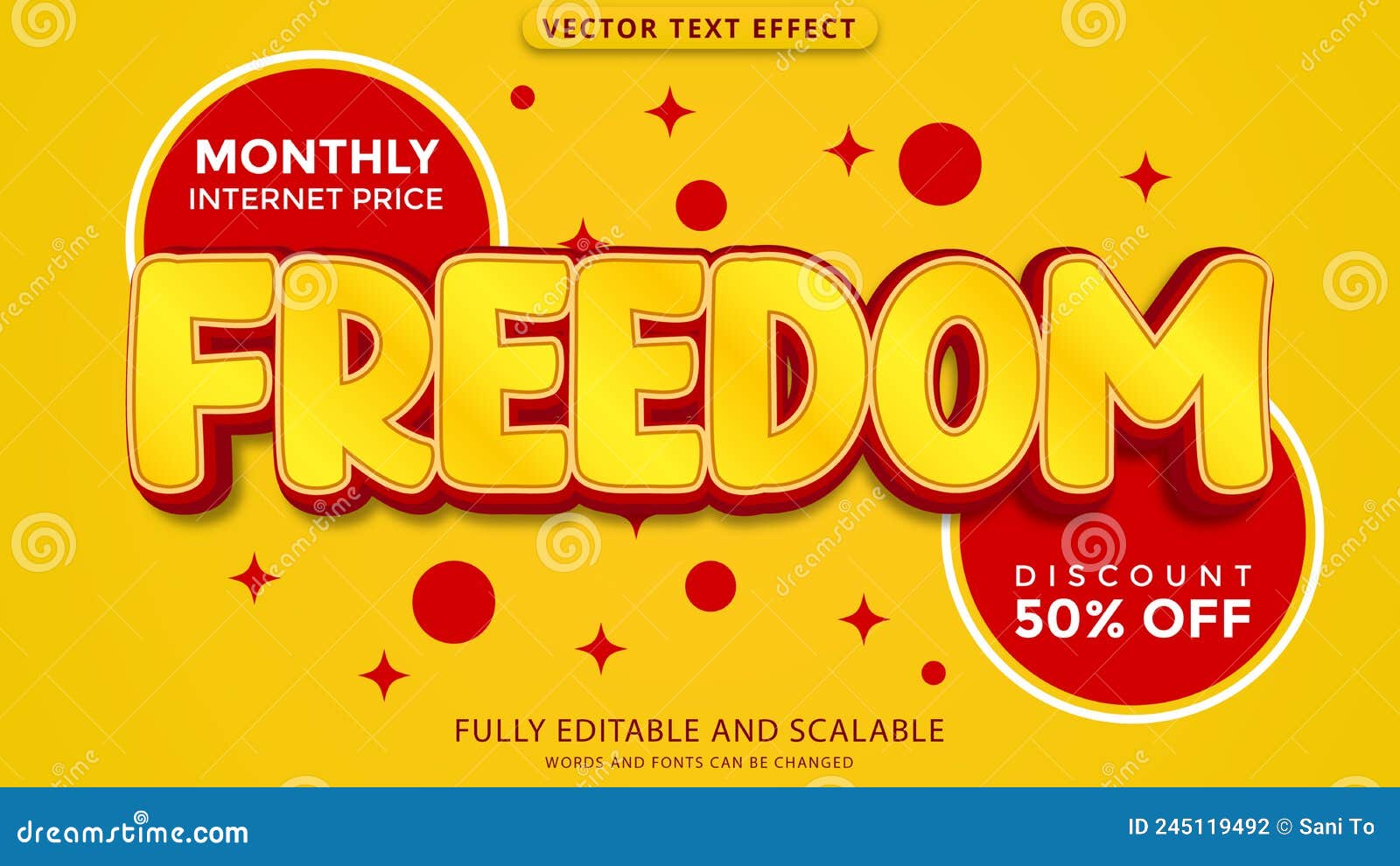 Freedom Text Effect Editable Eps File Stock Vector - Illustration of ...
