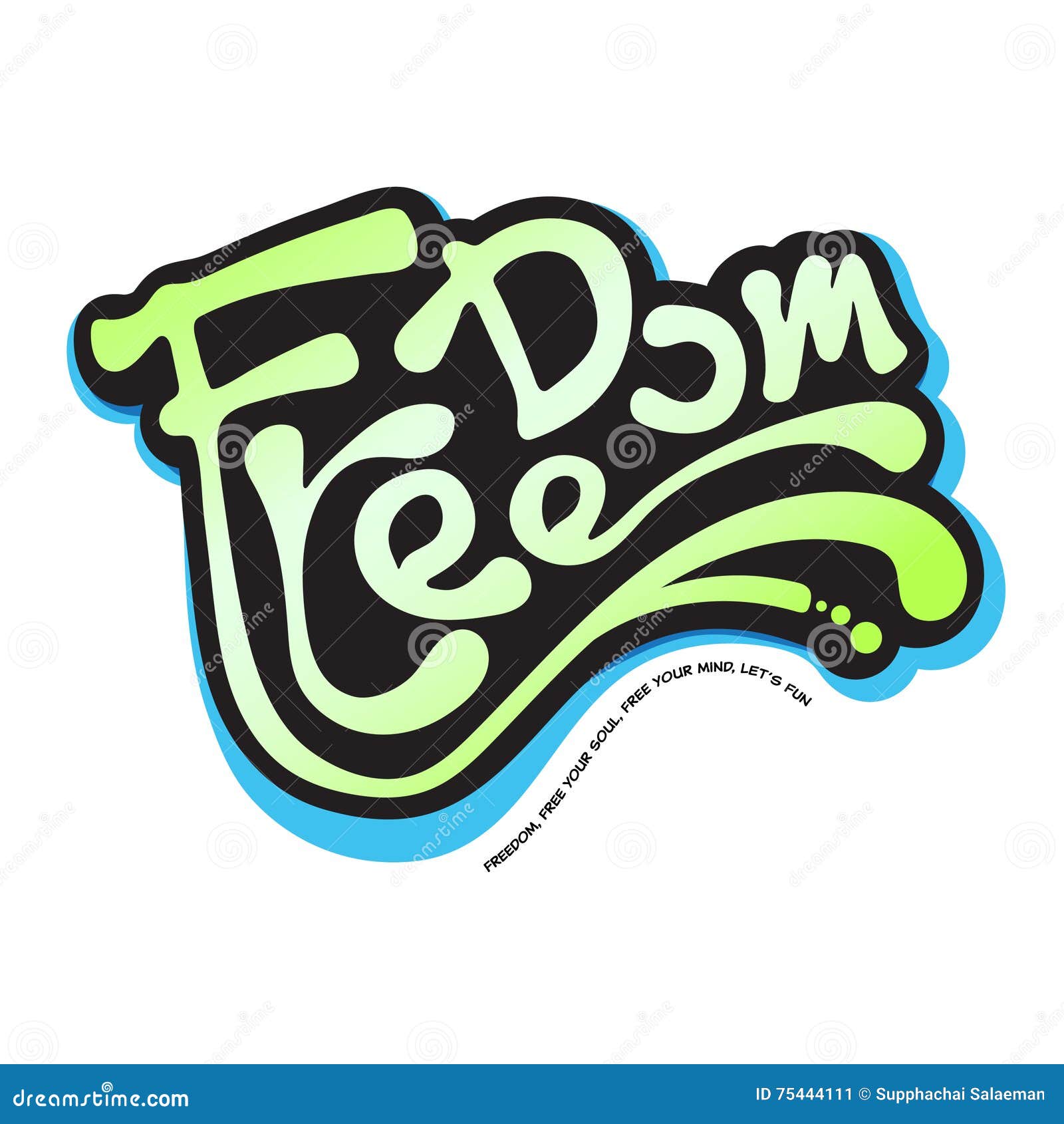 Freedom Text Logo Artwork Typography Design Stock Vector - Illustration ...