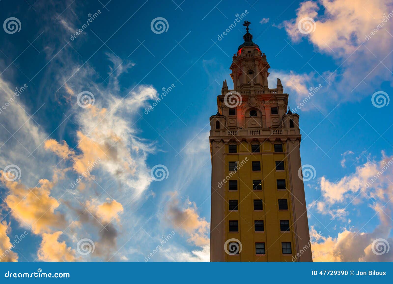 The Freedom Tower at Sunset in Downtown Miami, Florida. Stock Photo ...