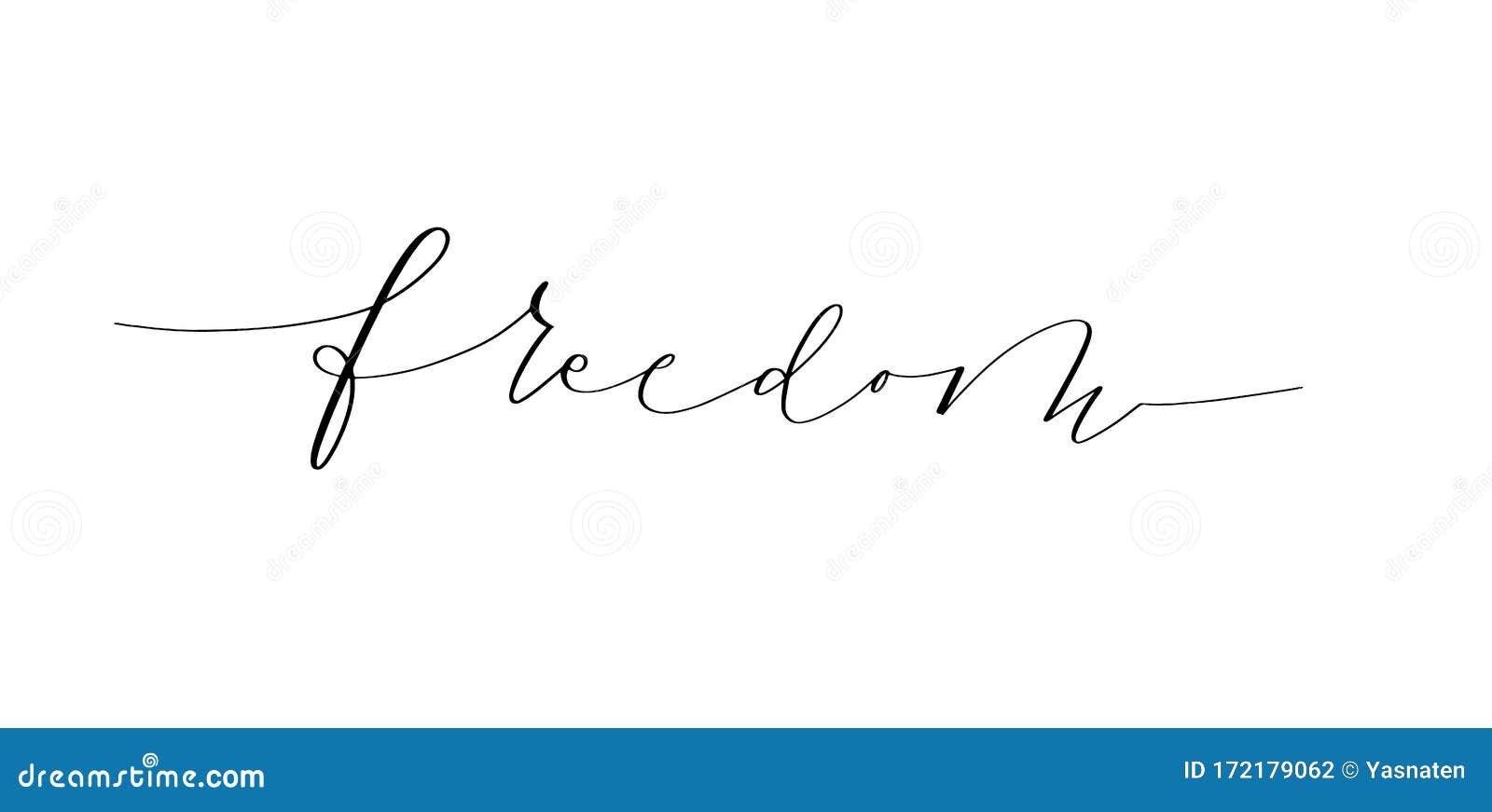 Freedom Vector Pen Ink Motivation Calligraphy Word Stock Vector ...