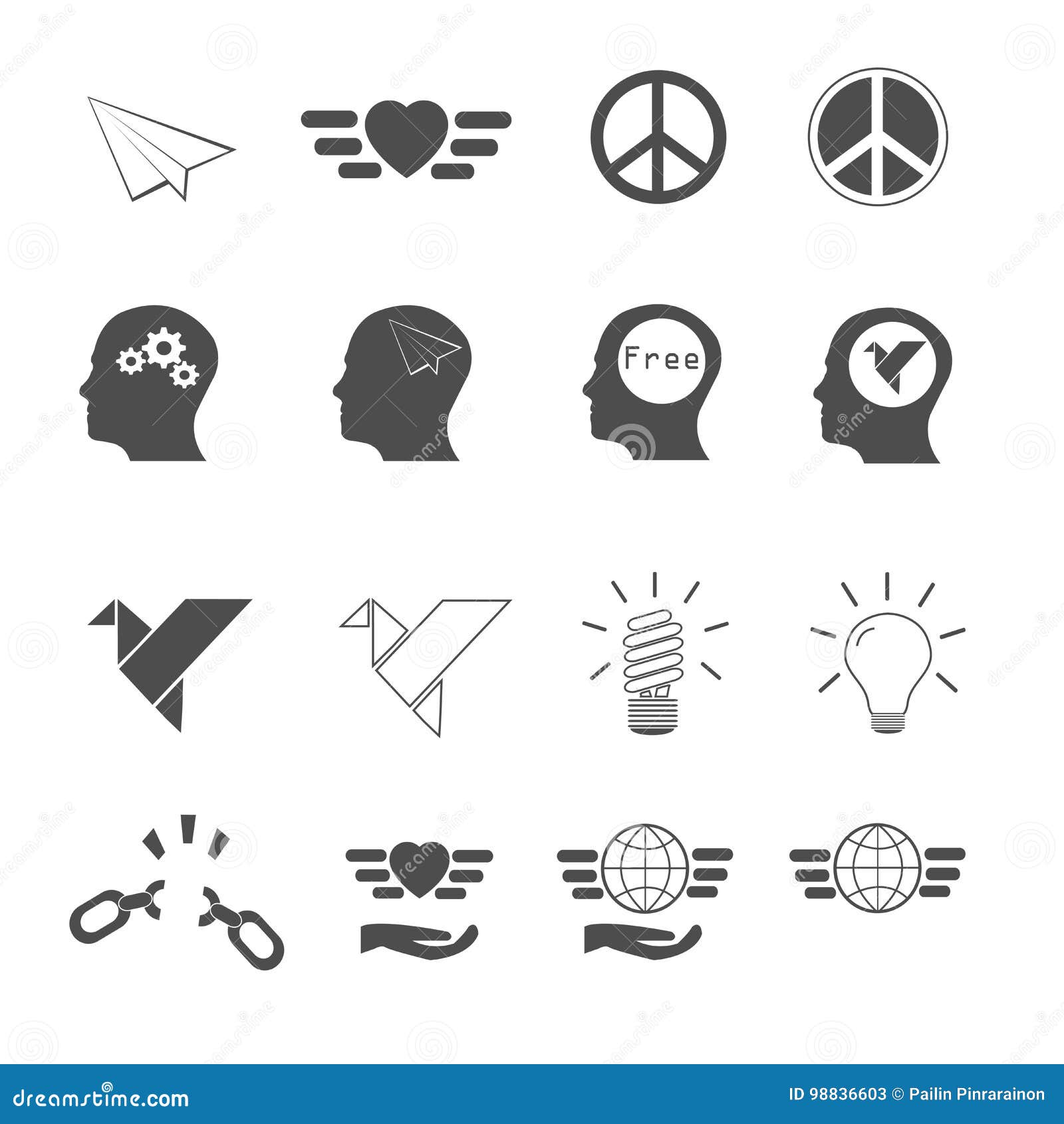 Freedom icons set vector stock vector. Illustration of paper - 98836603