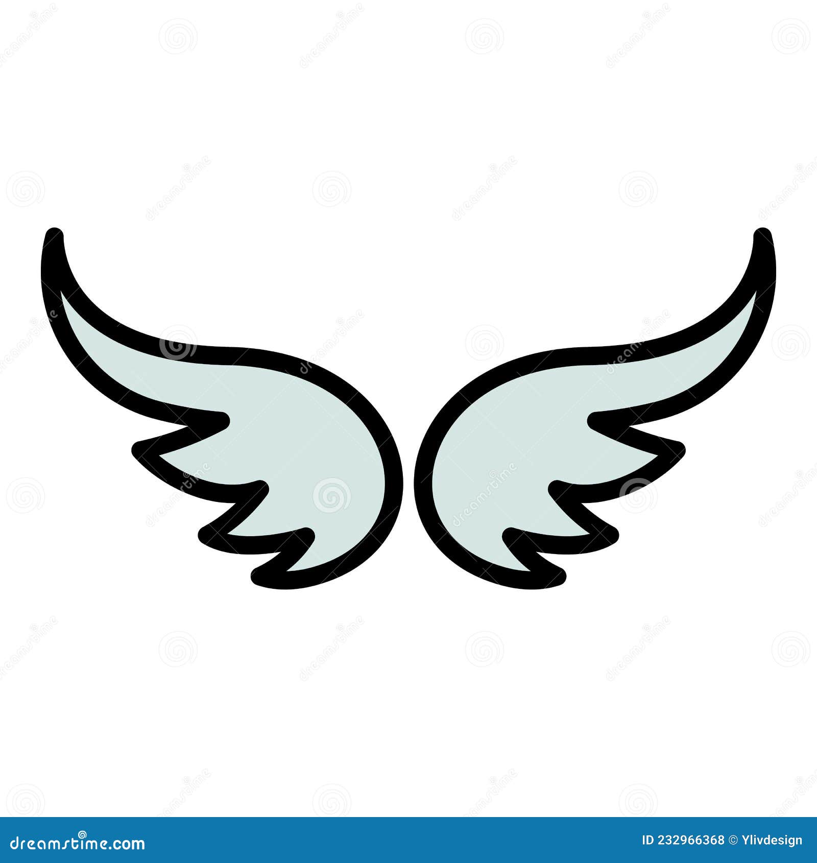 Freedom Wings Icon Color Outline Vector Stock Vector - Illustration of ...