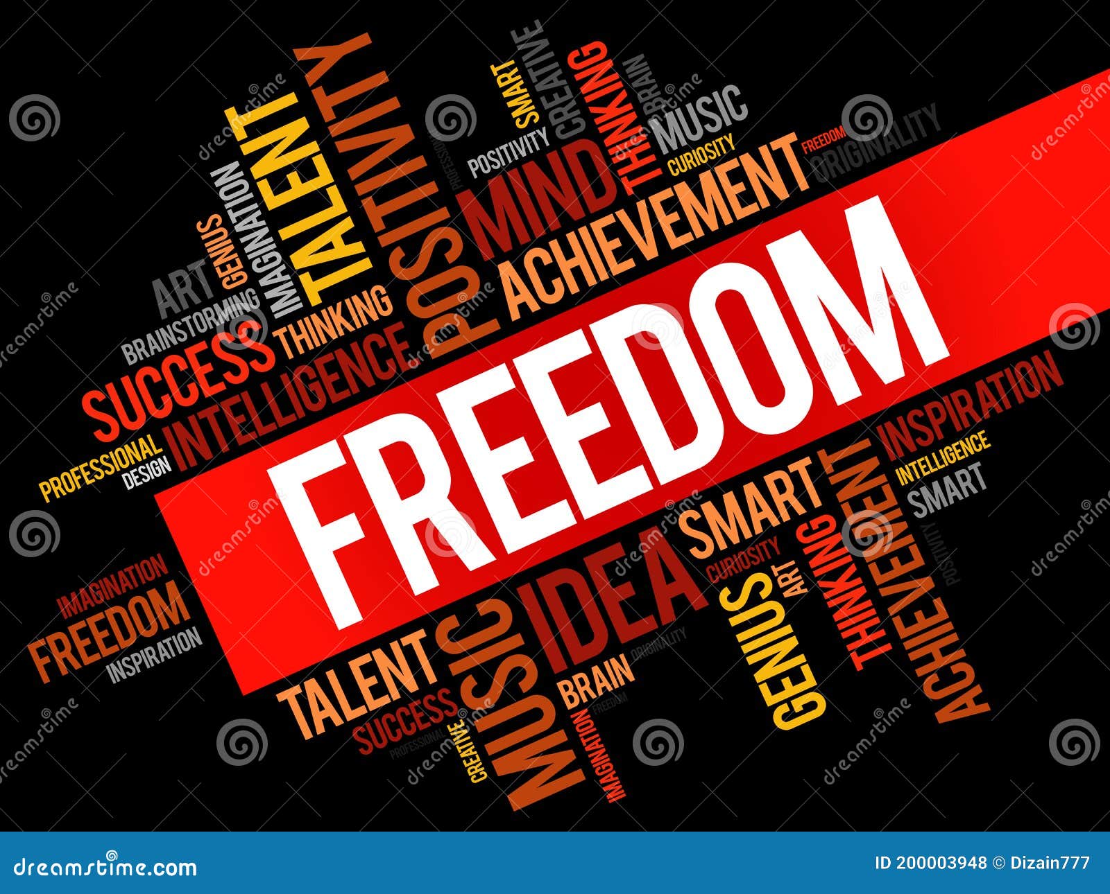 Freedom word cloud stock illustration. Illustration of beautiful ...