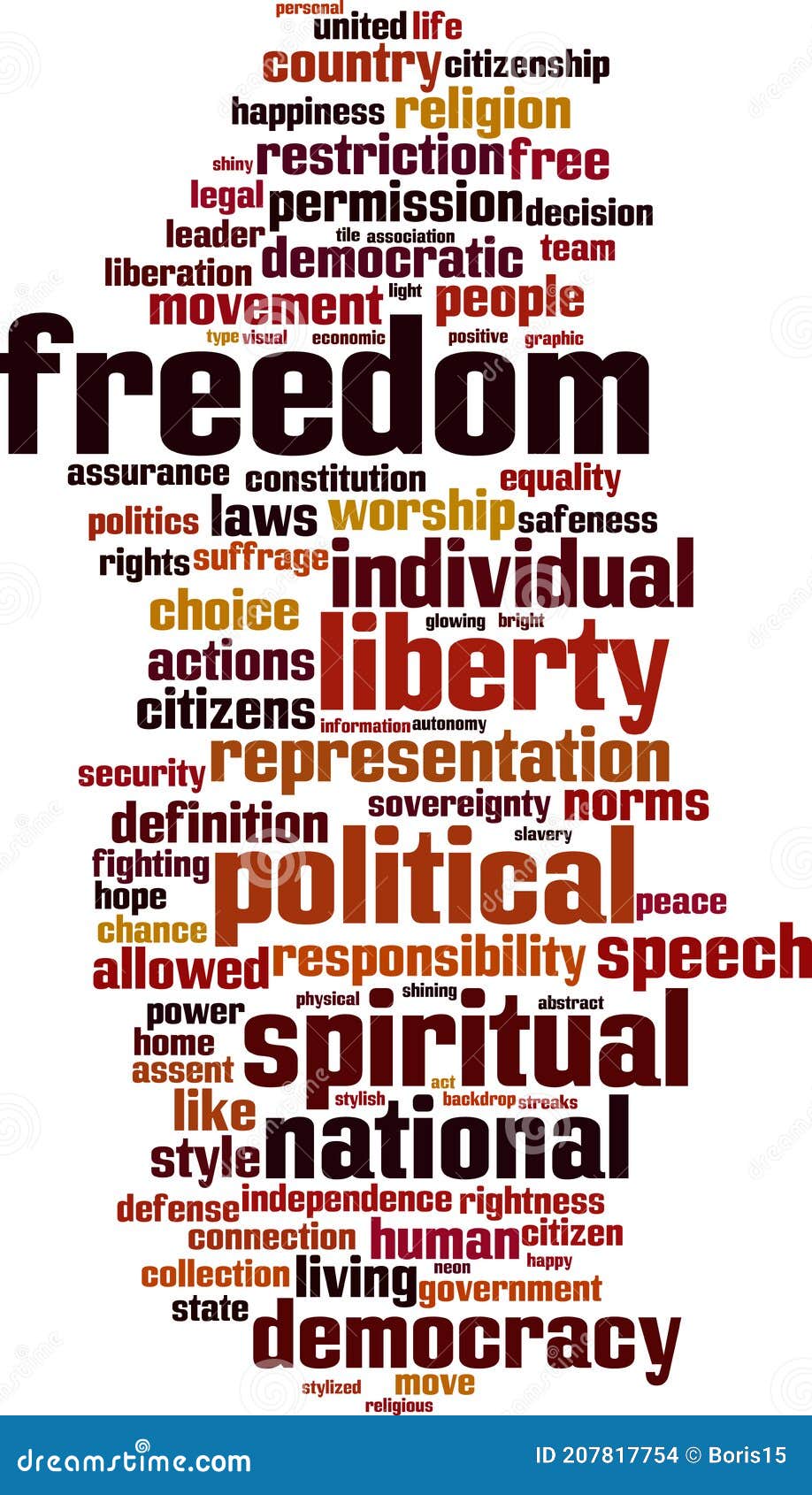 Freedom word cloud stock vector. Illustration of cloud - 207817754