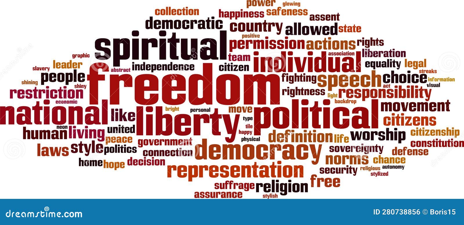 Freedom word cloud stock vector. Illustration of definition - 280738856