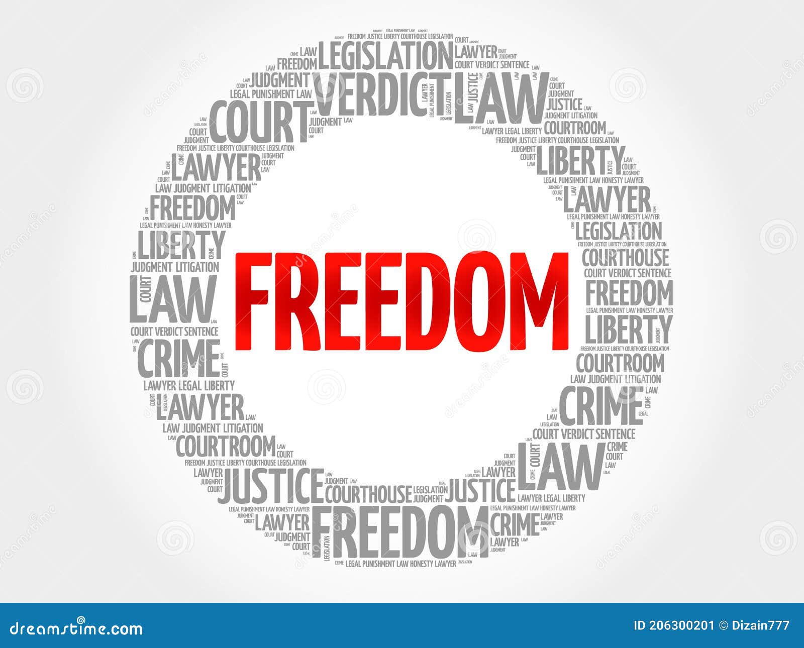 Freedom word cloud stock illustration. Illustration of home - 206300201