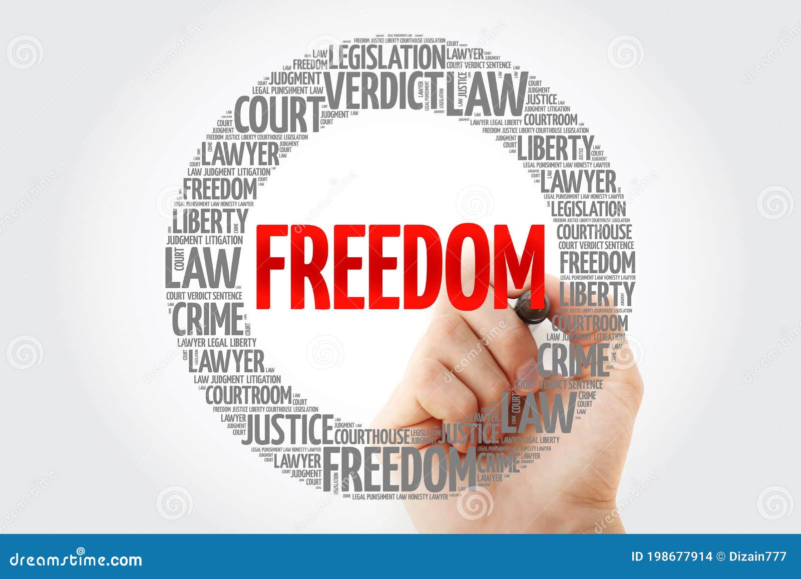 Freedom Word Cloud with Marker Stock Photo - Image of liberation, life ...