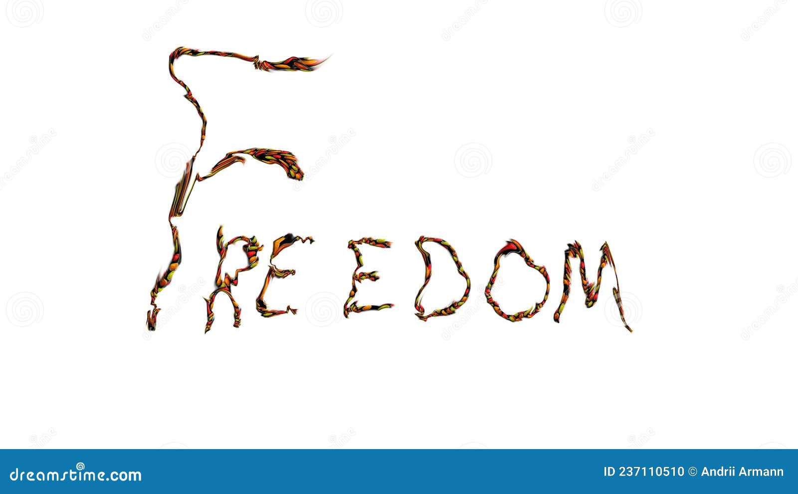 Freedom Word Poster 3d Render Isolated on White Background. Freedom ...