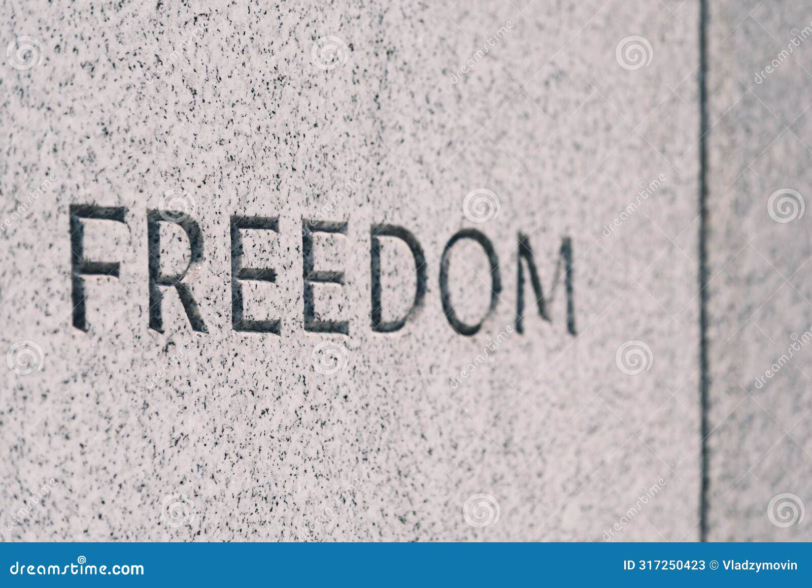 Freedom word set in stone stock image. Image of text - 317250423