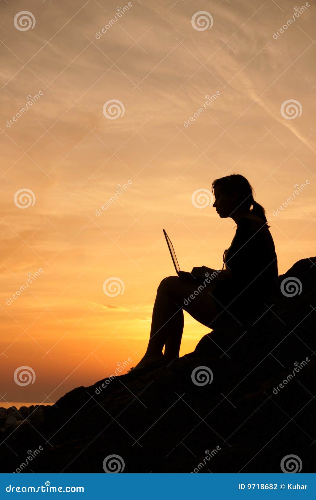 Freedom at work stock photo. Image of laptop, view, profile - 9718682