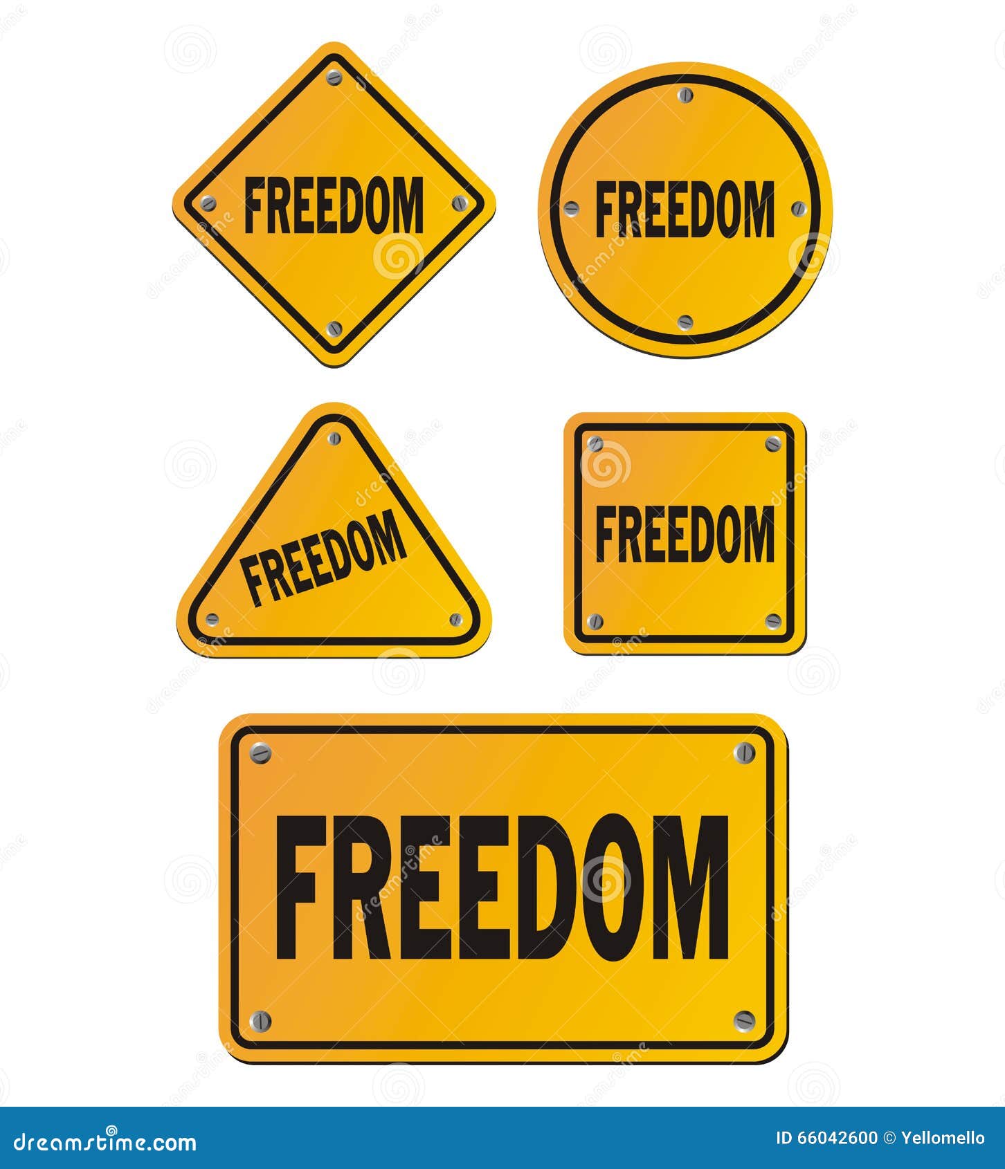 Freedom yellow signs stock illustration. Illustration of press - 66042600