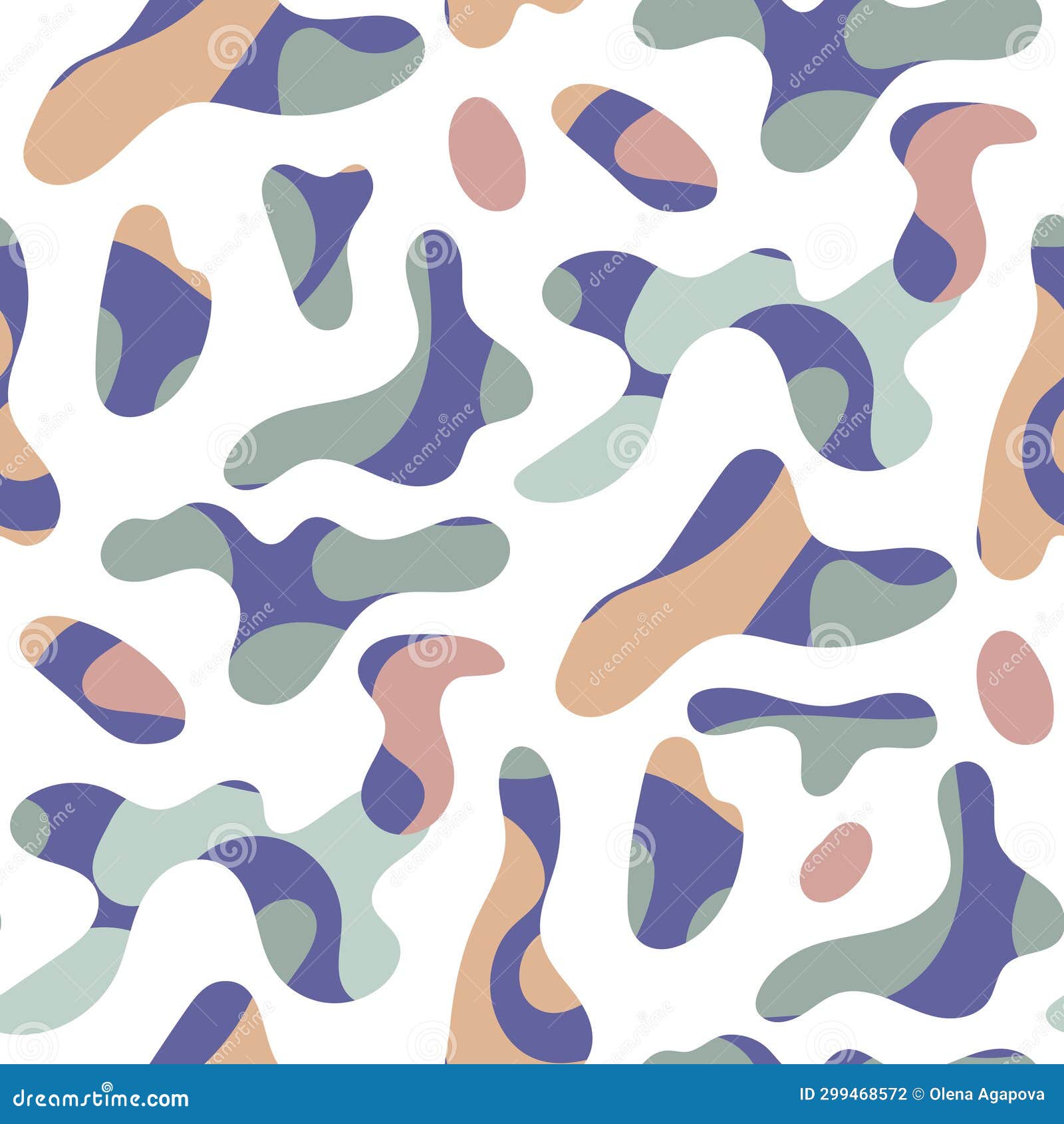Freeform Blob Shapes Pattern. Abstracts Amoeba Seamless Pattern ...