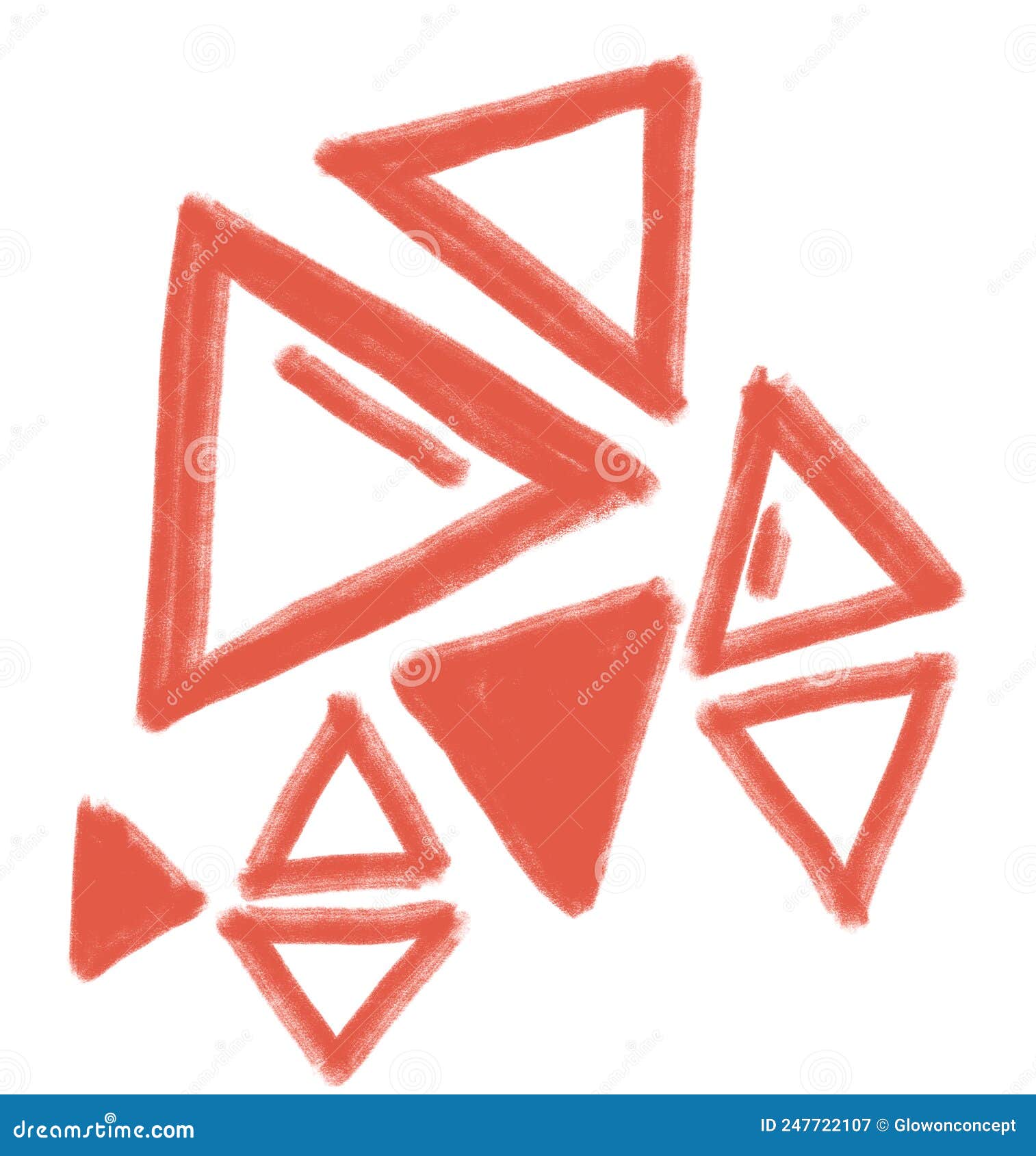 Freeform Hand Doodle Freehand Triangles Line and Shape Sketch Stock ...