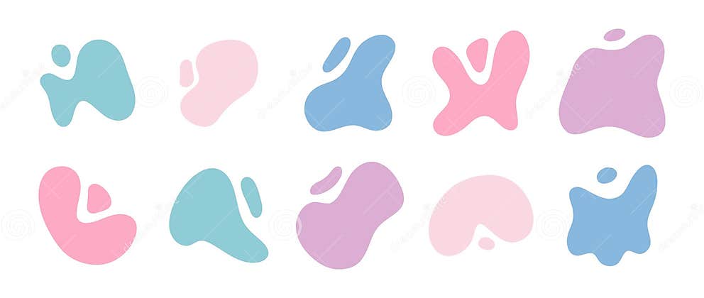 Freeform Set. Abstract Irregular Random Blobs. Modern Forms for Design ...