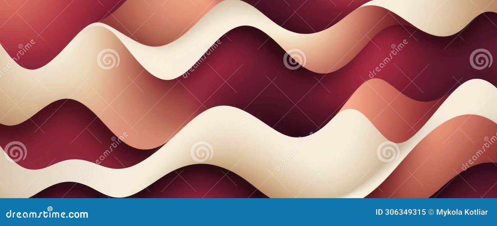 Freeform Shapes in Maroon and Antique White Stock Illustration ...
