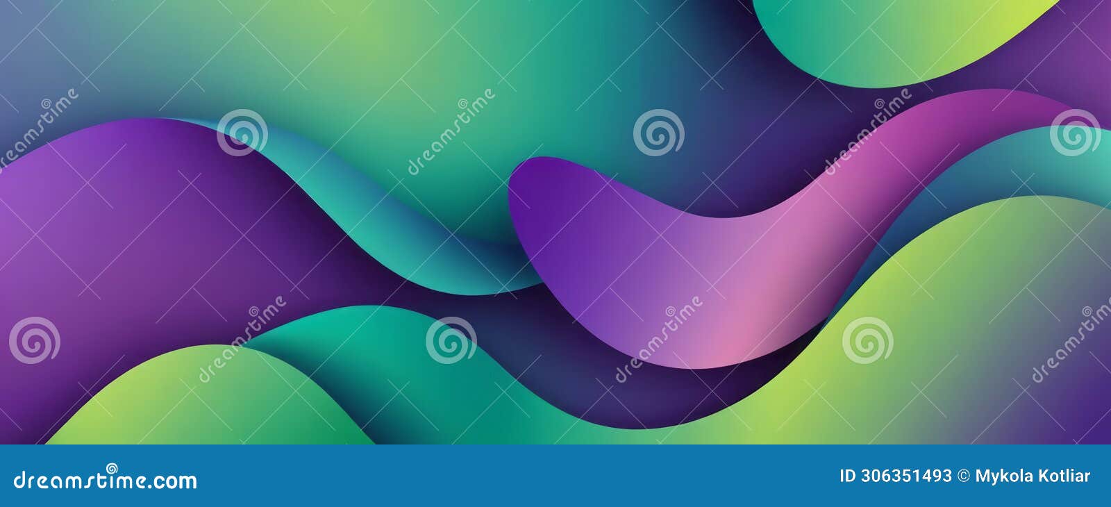 Freeform Shapes in Purple and Medium Spring Green Stock Image - Image ...