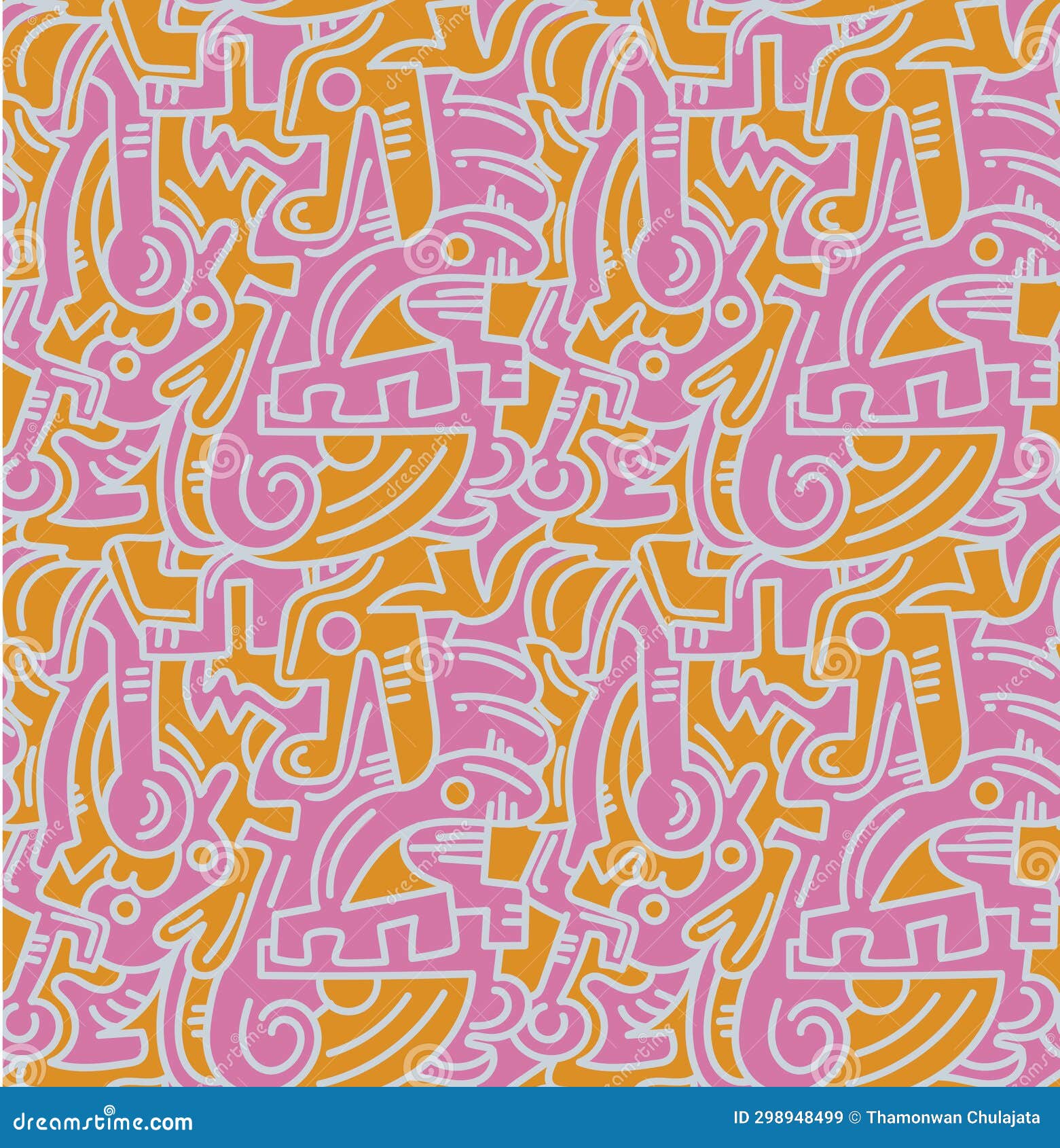 Freehand Drawing Abstract Seamless Pattern Background Stock ...