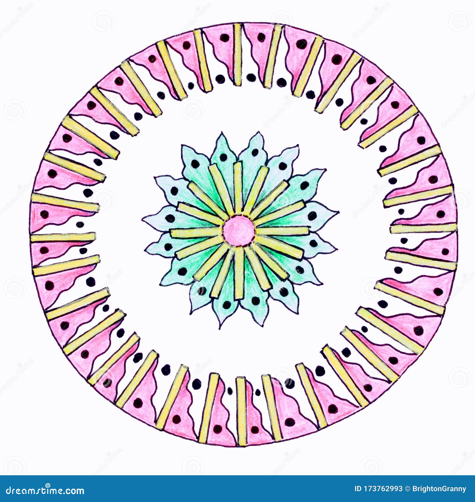 A Freehand Drawing of a Circular Pattern. Stock Illustration ...