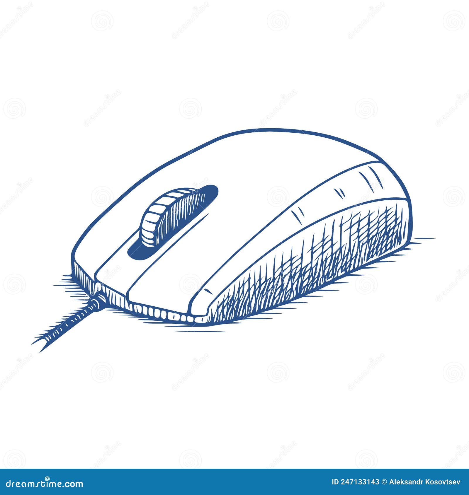 Freehand Drawing of a Computer Mouse Stock Vector - Illustration of ...