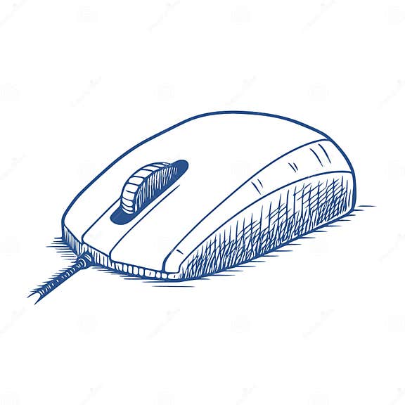 Freehand Drawing of a Computer Mouse Stock Vector - Illustration of ...