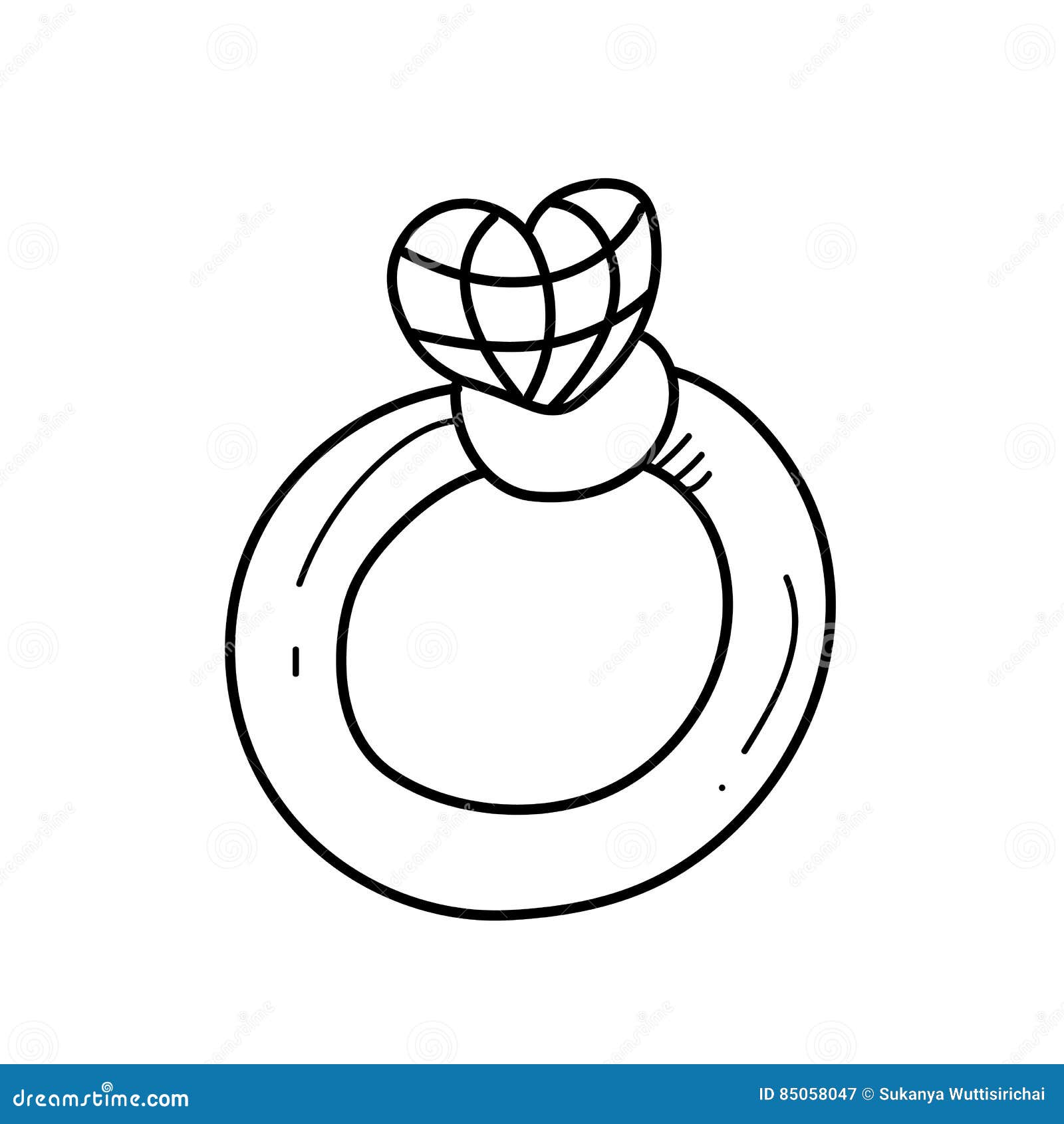 Freehand Drawing Engagement Ring Illustration. Stock Illustration ...