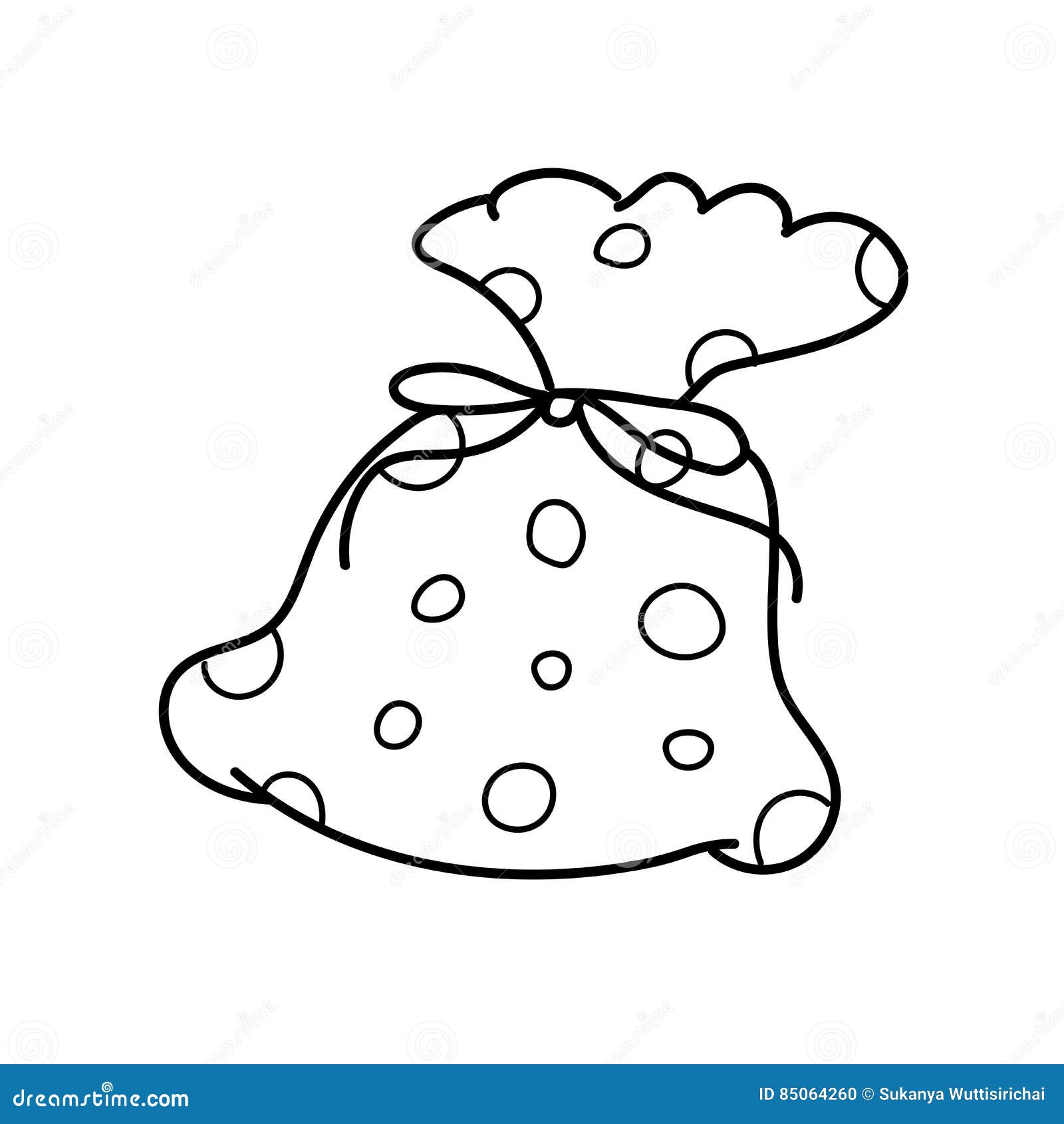 Freehand Drawing Gift Bag Illustration. Stock Illustration ...