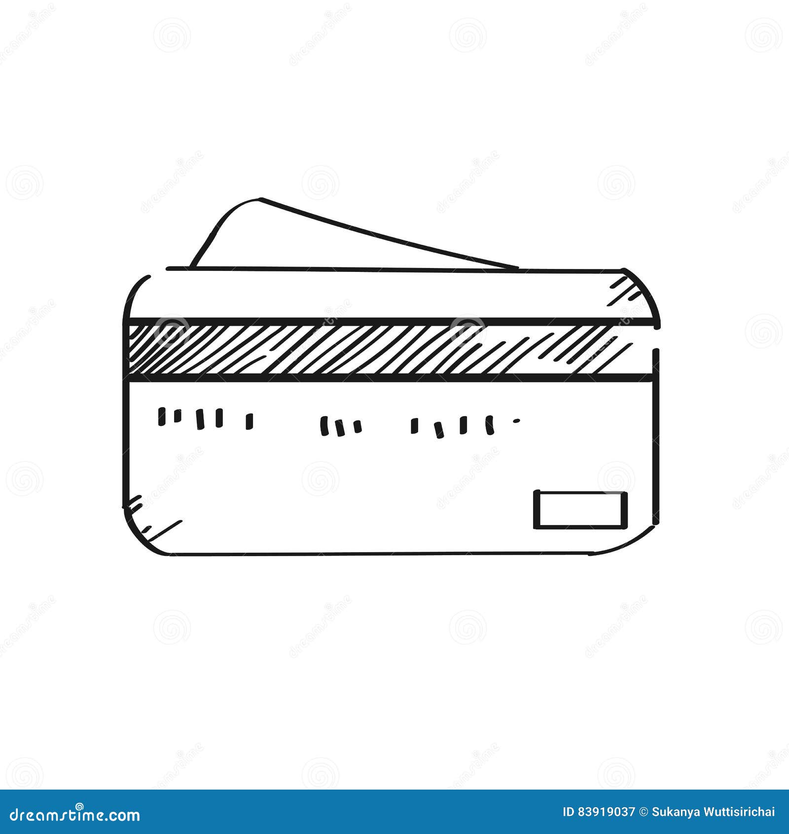 Freehand Drawing Illustration Credit Card. Stock Illustration ...