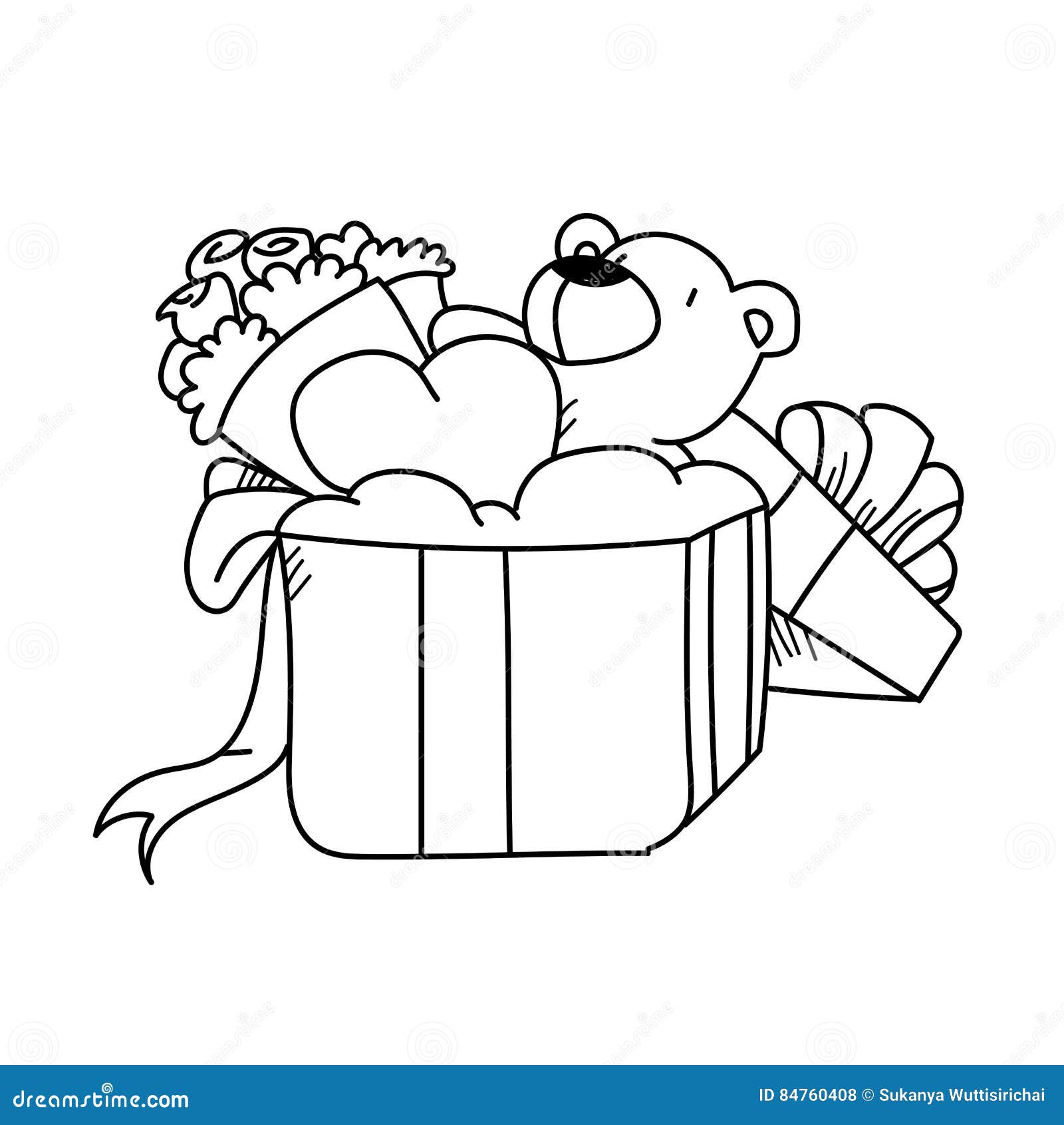 Freehand Drawing Illustration Gift Box Stock Illustration ...